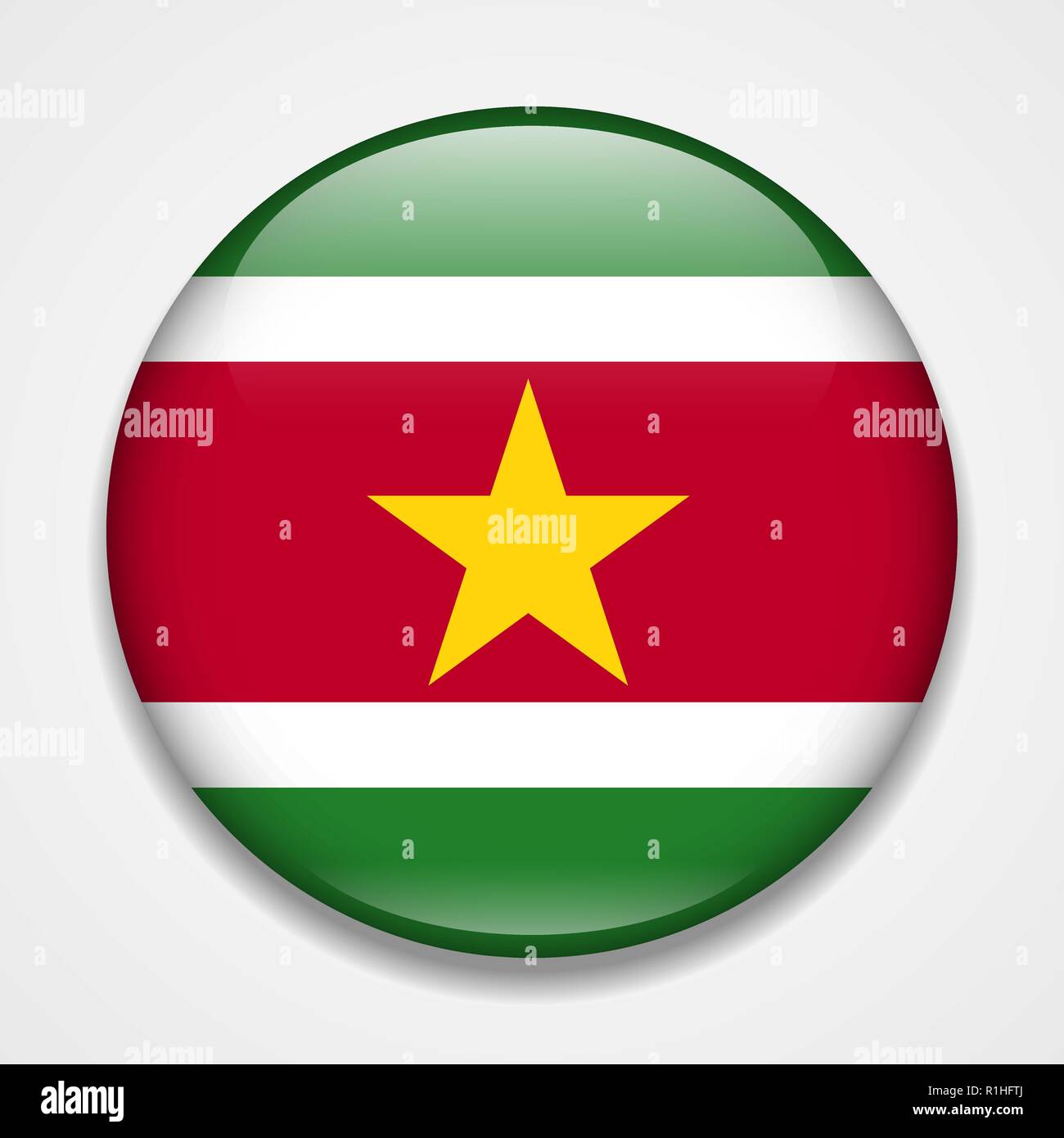 Flag of Suriname. Round glossy badge Stock Vector Image & Art - Alamy