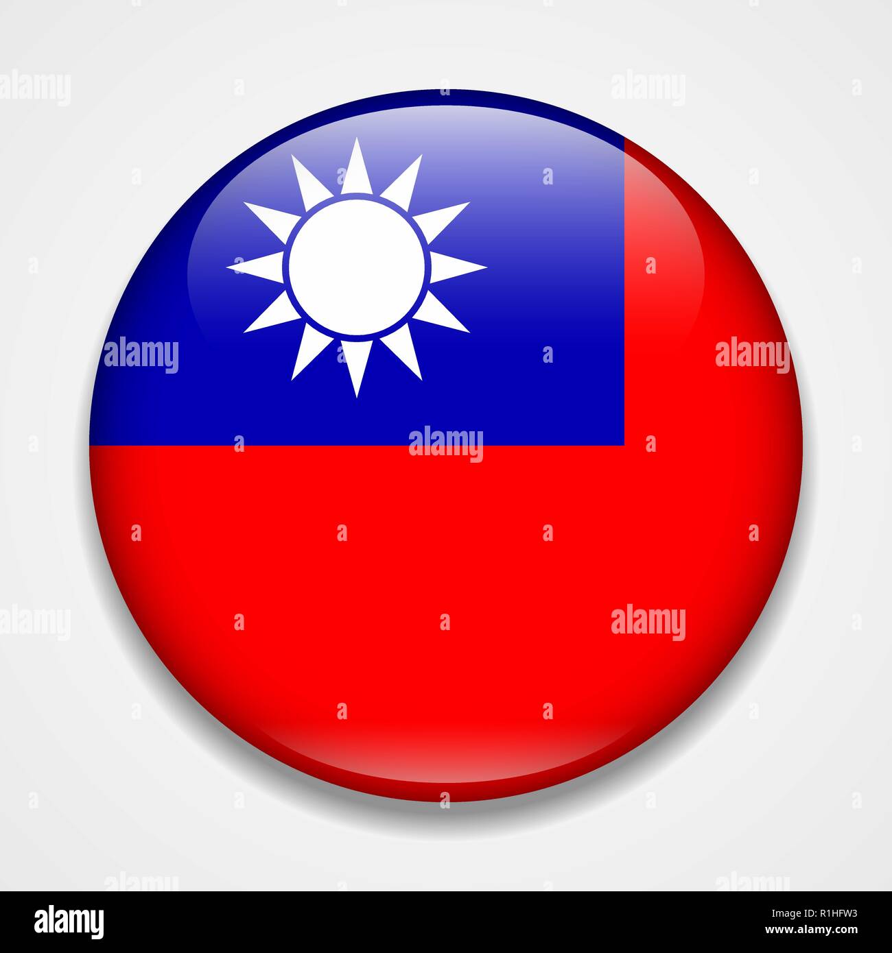 Flag of Taiwan. Round glossy badge Stock Vector Image & Art - Alamy