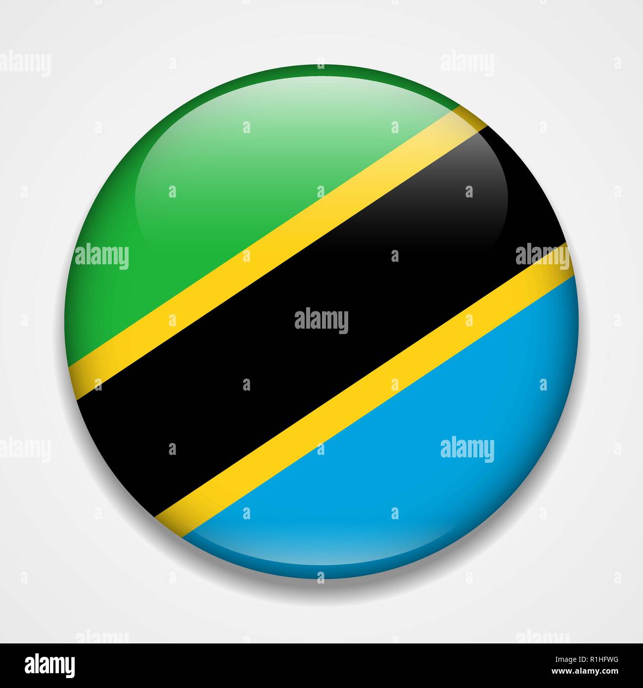 Flag of Tanzania. Round glossy badge Stock Vector Image & Art - Alamy