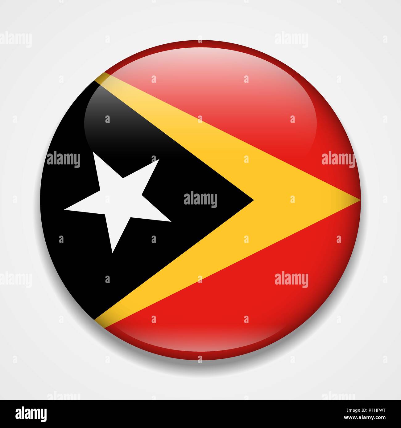 Flag of Timor-Leste. Round glossy badge Stock Vector Image & Art - Alamy