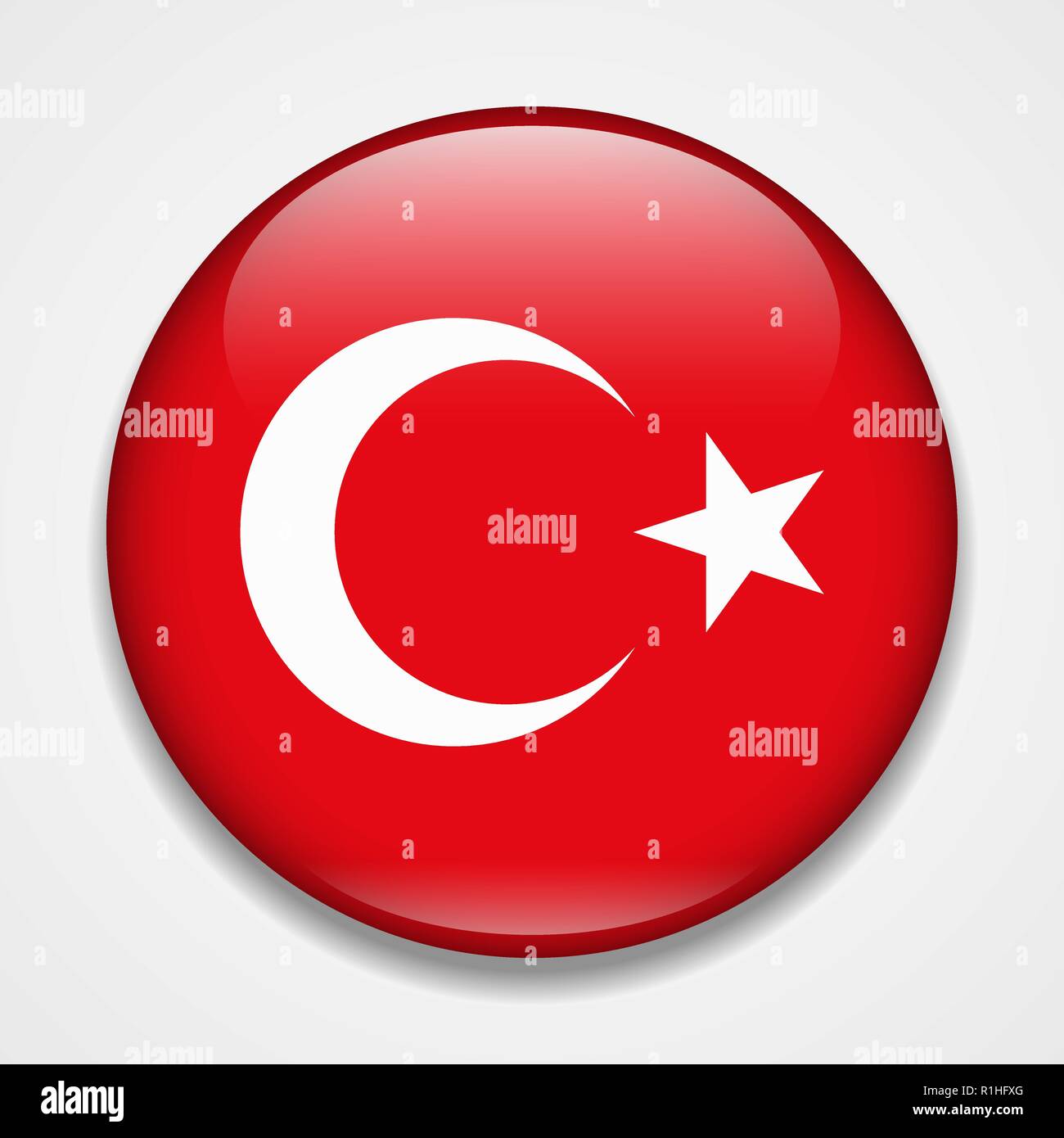 Flag of Turkey. Round glossy badge Stock Vector Image & Art - Alamy