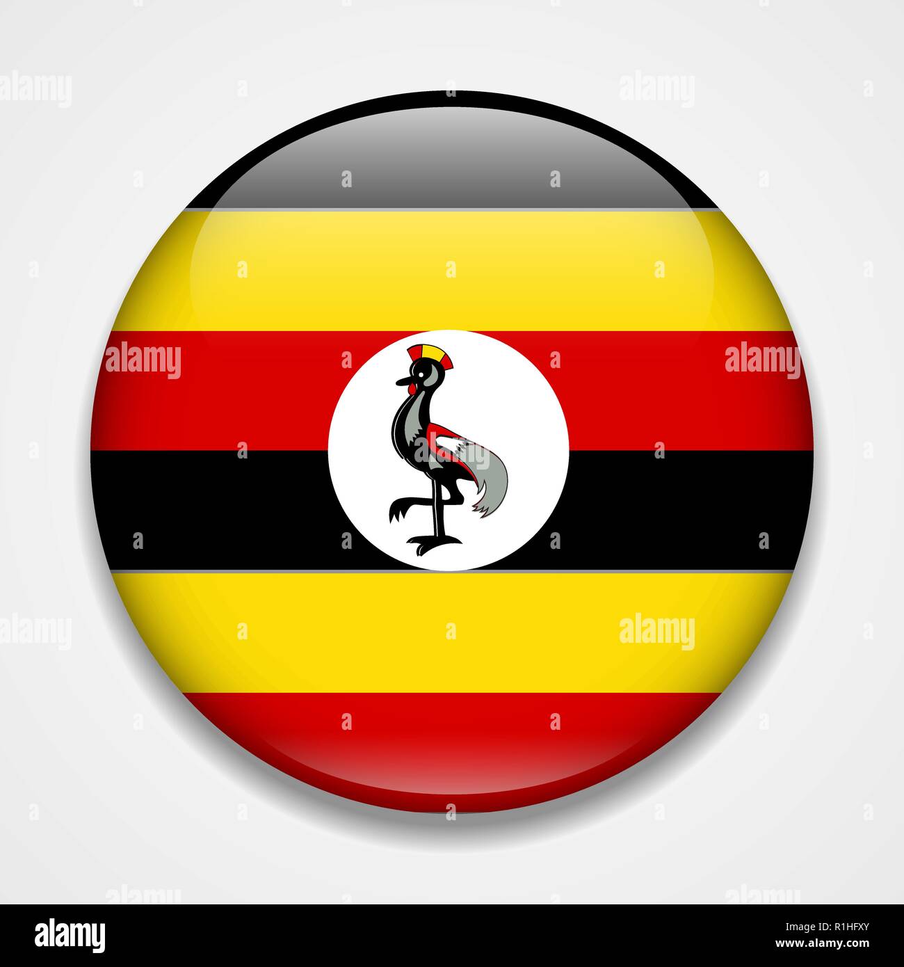 Flag of Uganda. Round glossy badge Stock Vector Image & Art - Alamy
