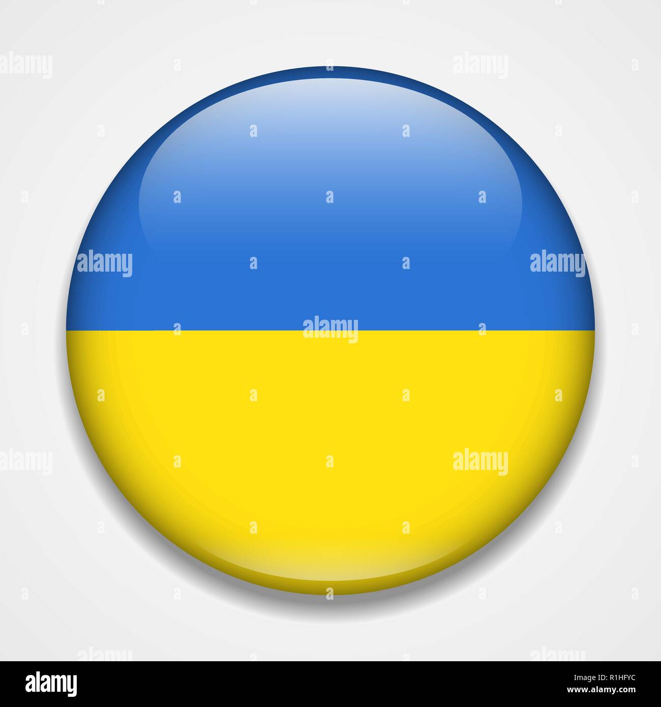 Flag of Ukraine. Round glossy badge Stock Vector Image & Art - Alamy