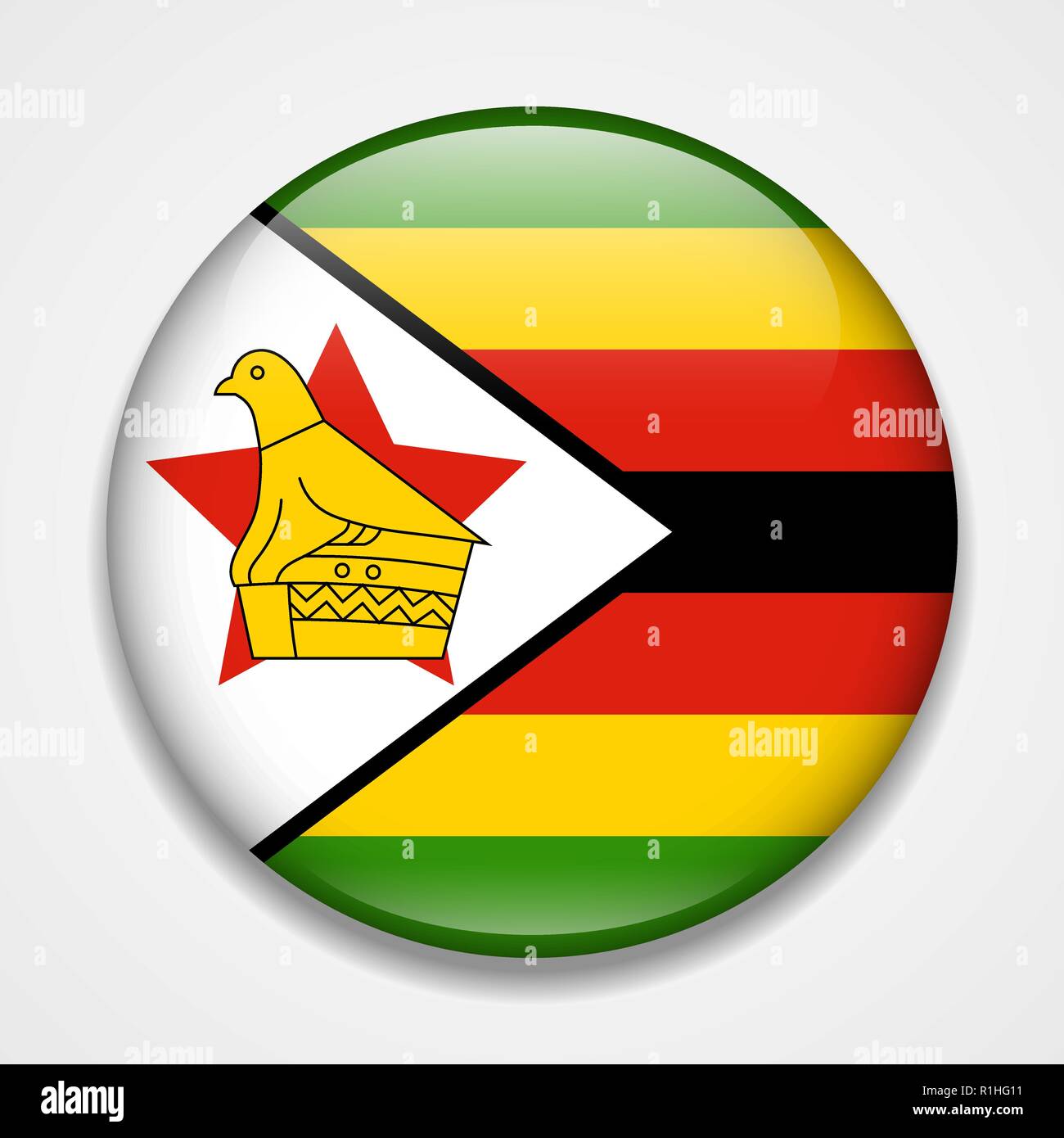 Flag of Zimbabwe. Round glossy badge Stock Vector Image & Art - Alamy
