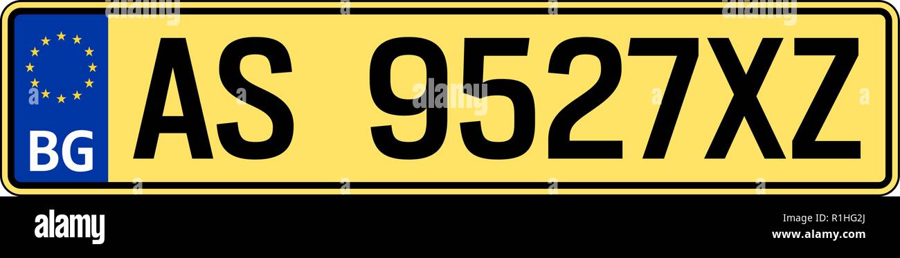 Bulgaria car plate. Vehicle registration number Stock Vector Image ...