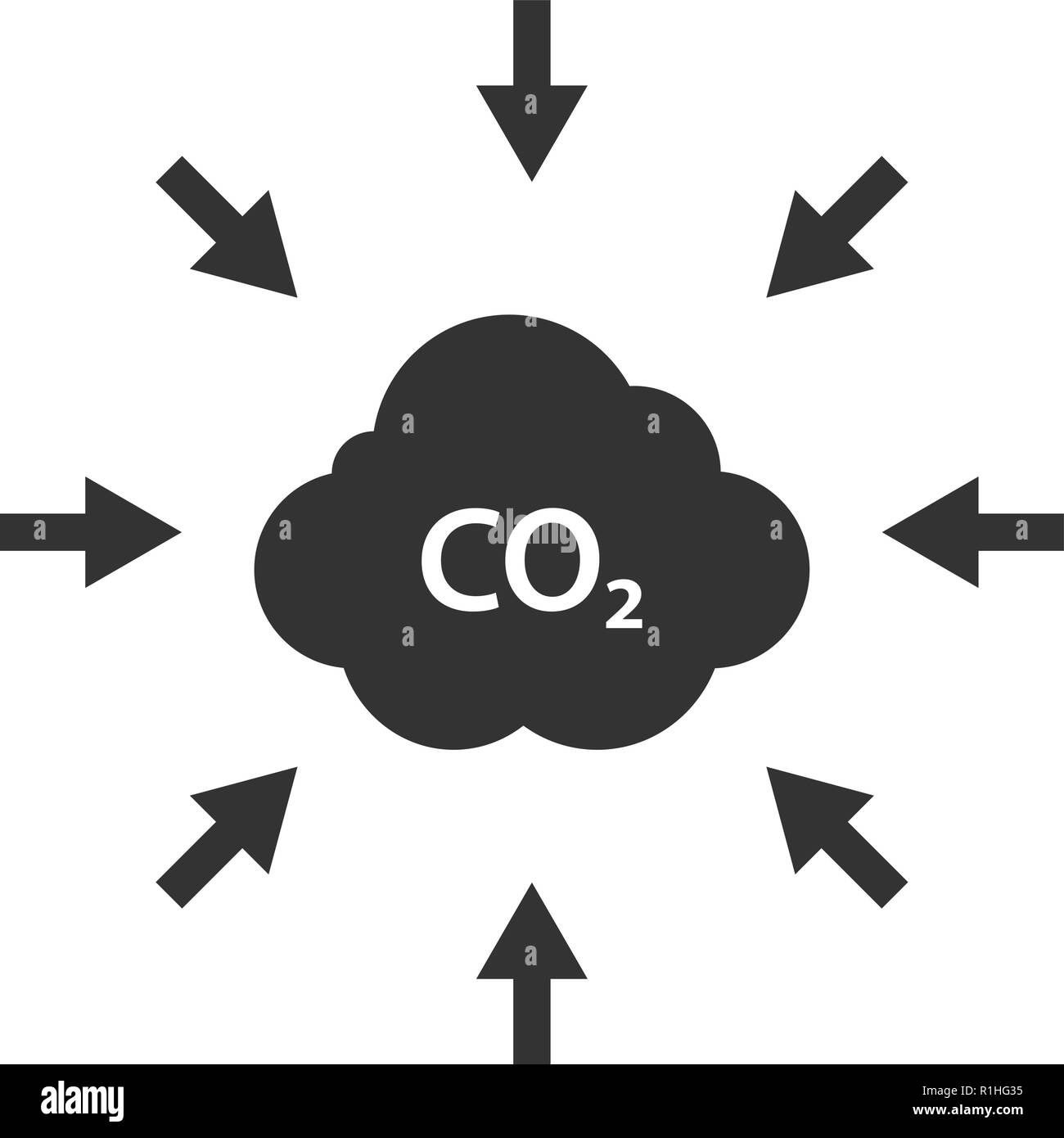 Cloud of CO2, carbon emission, pollution reduction icon. Ecology ...
