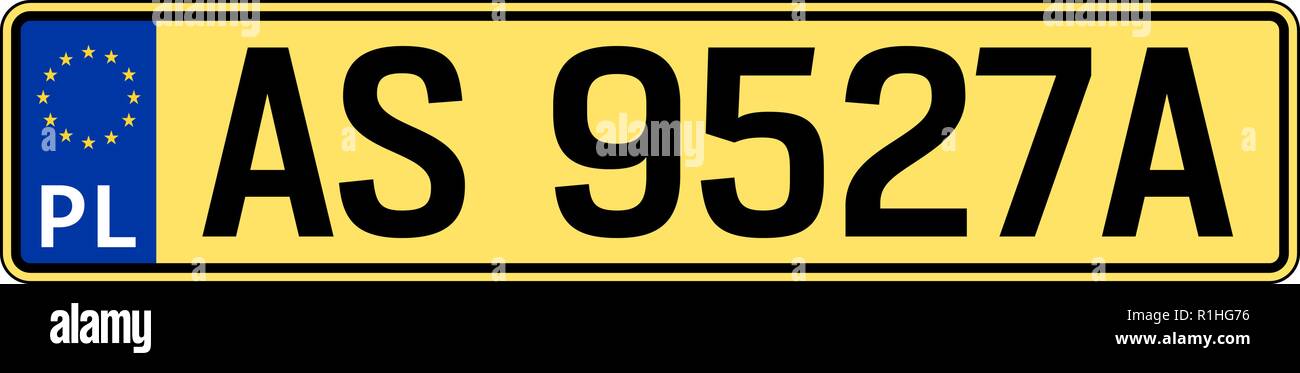 Poland car plate. Vehicle registration number Stock Vector Image & Art ...