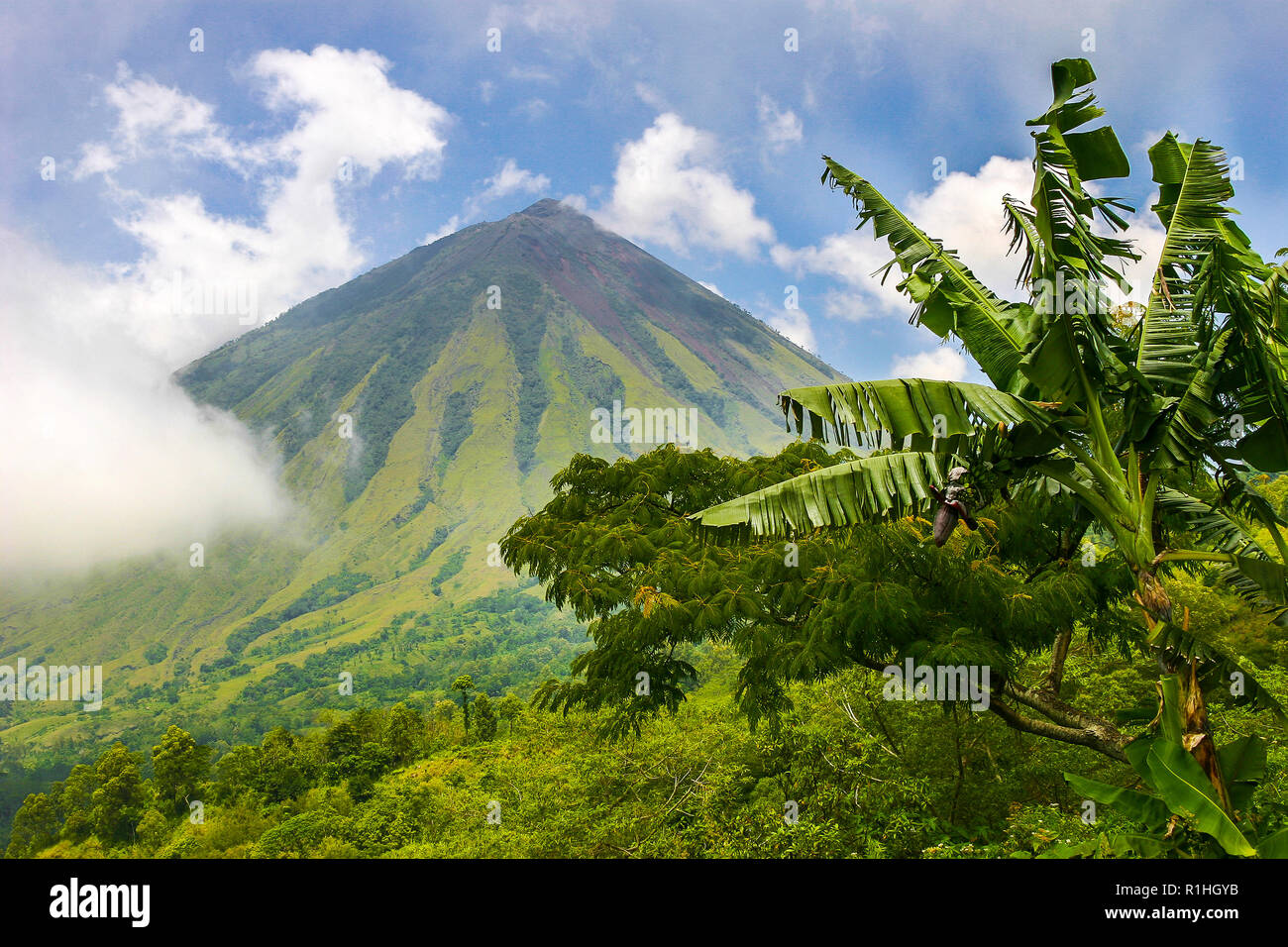 Mount Inerie (elevation 2,245m) close to the traditional village of ...