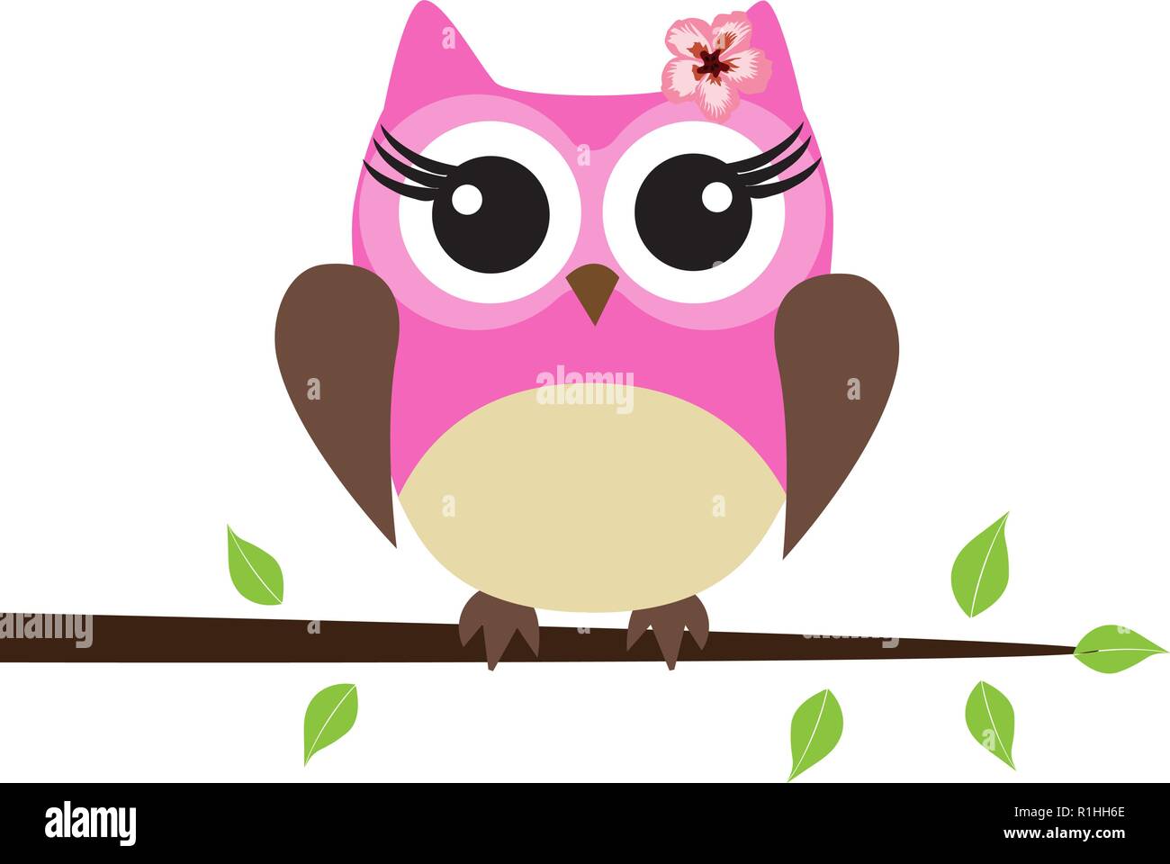 Cute Pink Owl Clipart