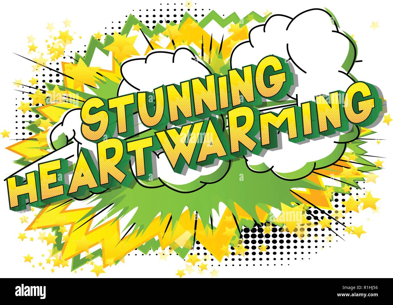 Stunning Heartwarming - Vector illustrated comic book style phrase ...