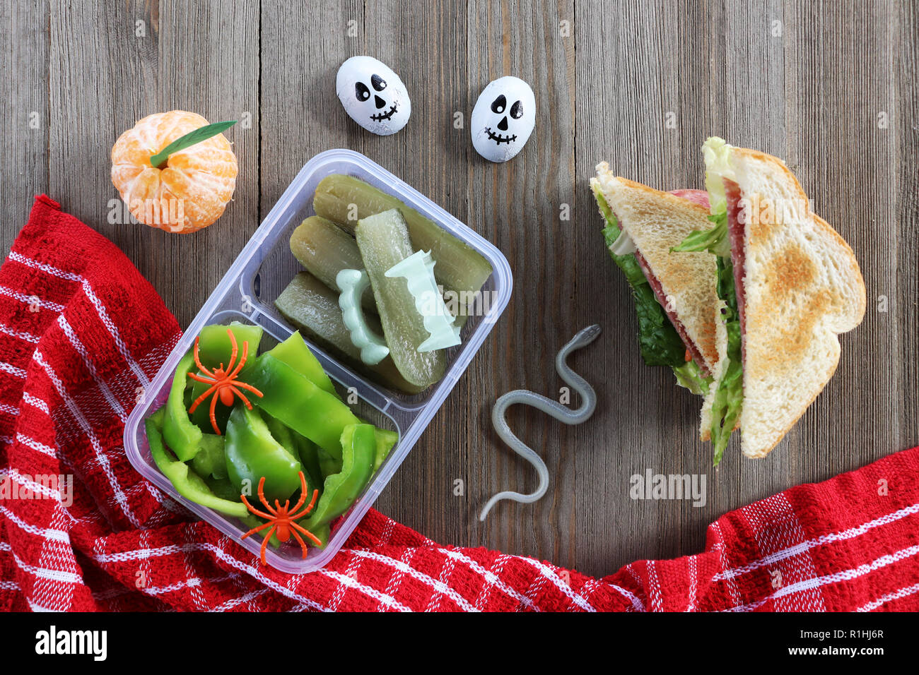 Halloween school lunch Stock Photo - Alamy
