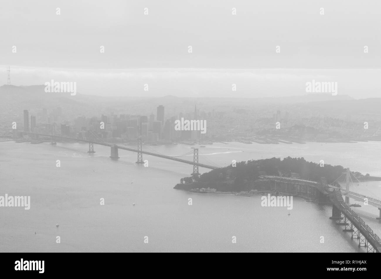 Aerial view of Treasure Island and the Oakland Bridge Stock Photo - Alamy