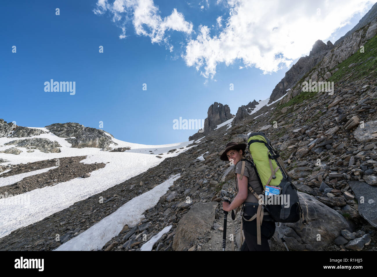 Hiking in the French Alps, Côte-d'Aime, France, Europe, EU Stock Photo ...