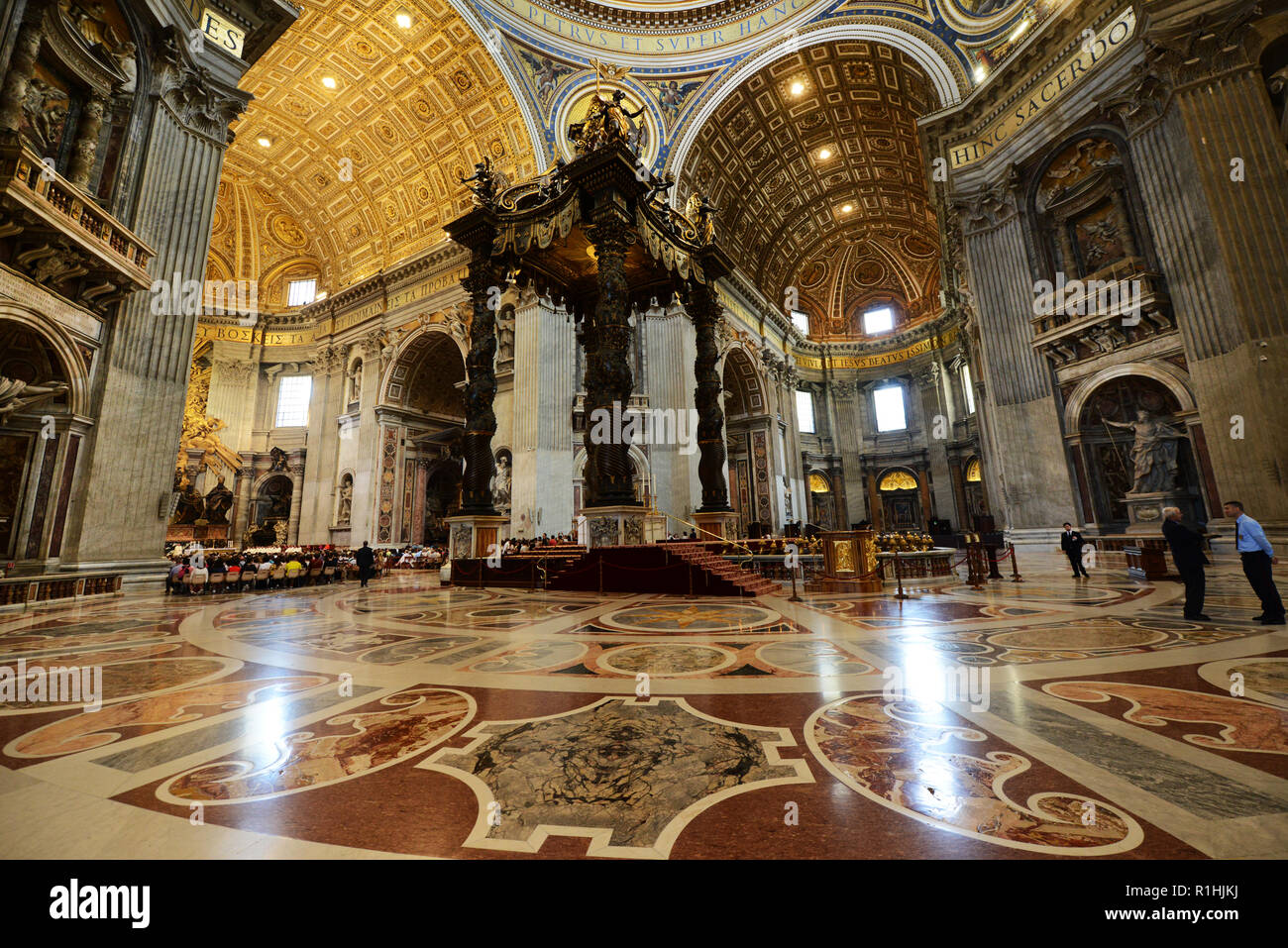 The beautiful interior of the Saint Peter's Basilica in the Vatican ...