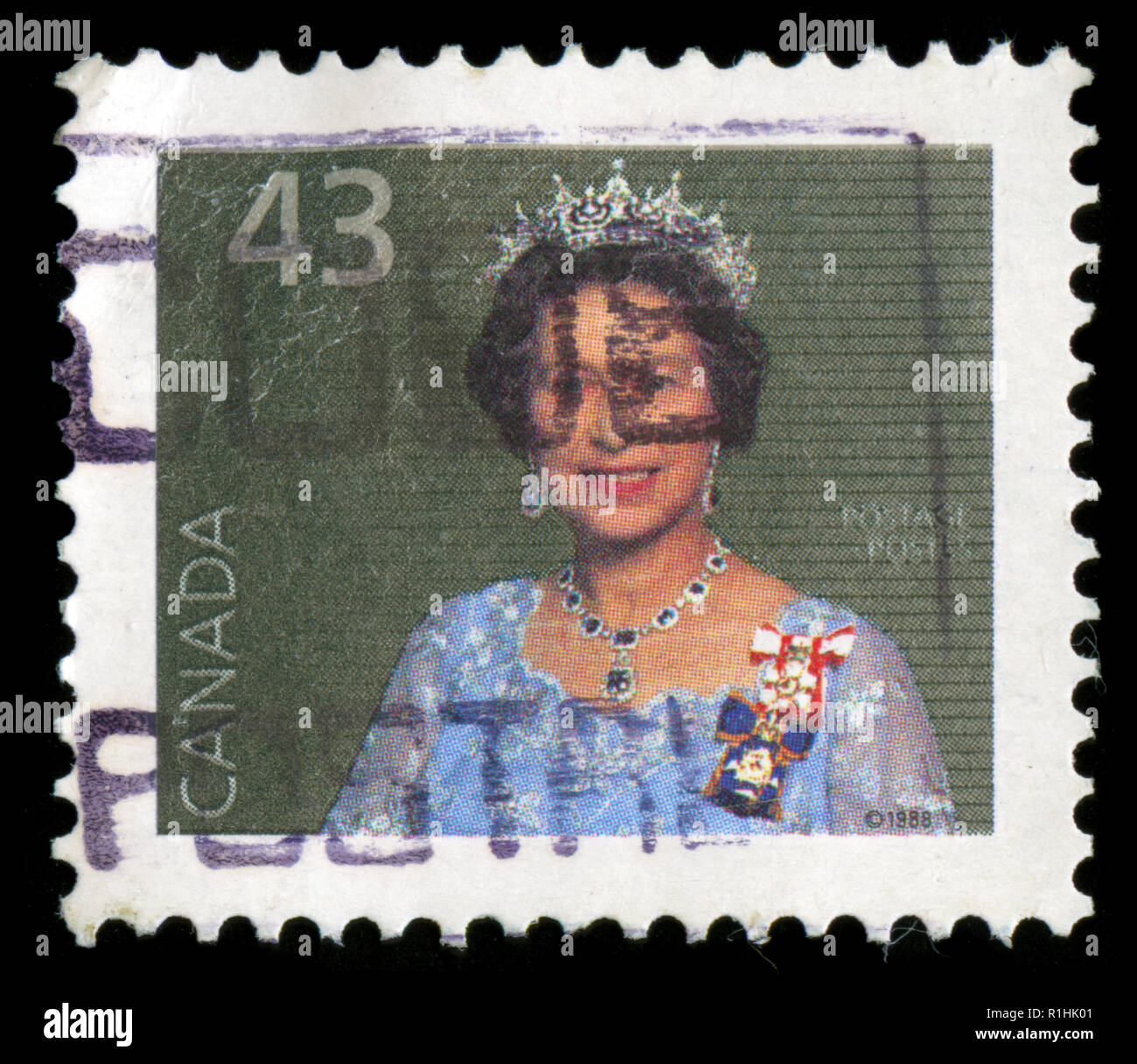 Postmarked stamp from Canada in the Definitives 1985-2000 series issued ...