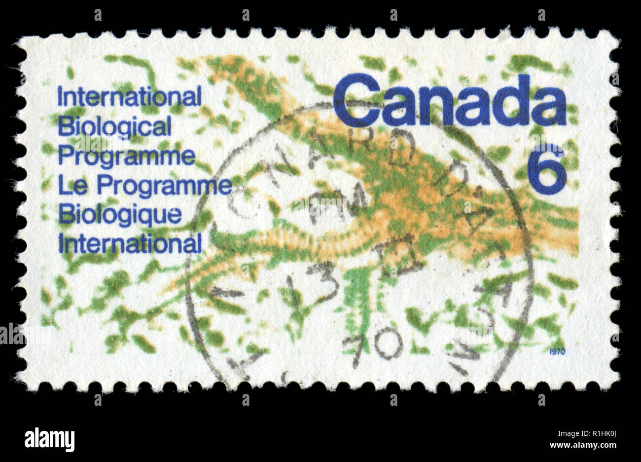 Postmarked stamp from Canada in the International Biological Programme ...