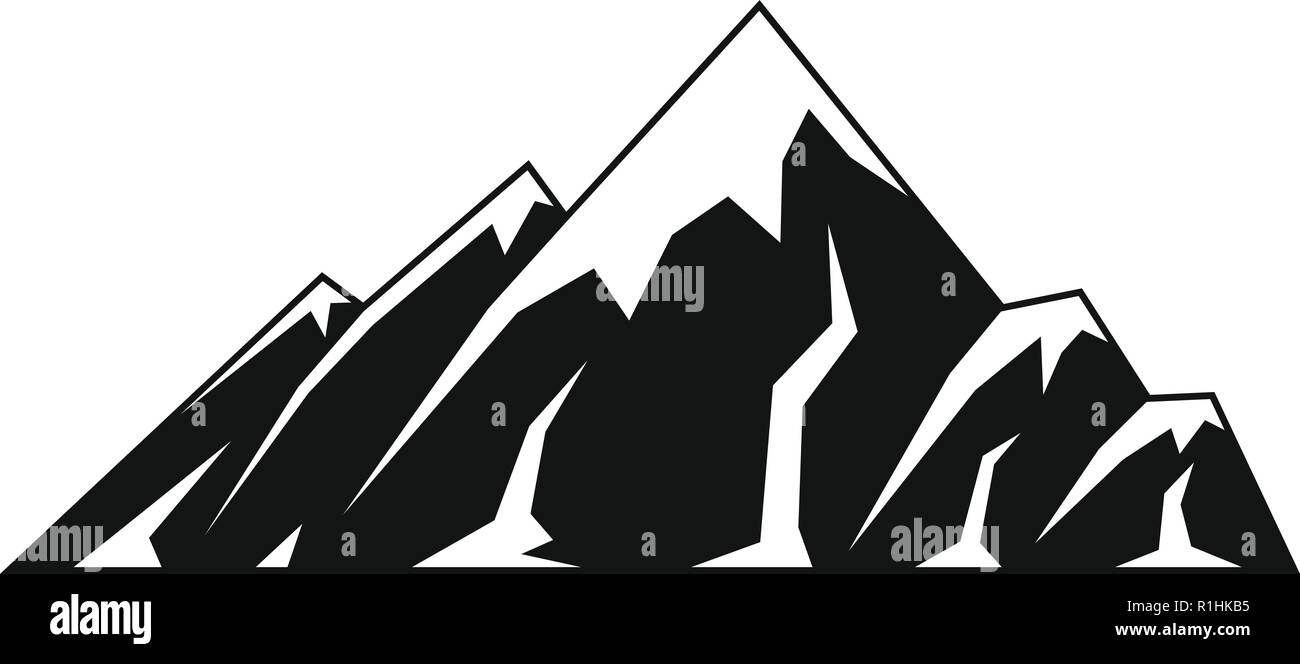 Alpine mountain icon. Simple illustration of alpine mountain vector ...