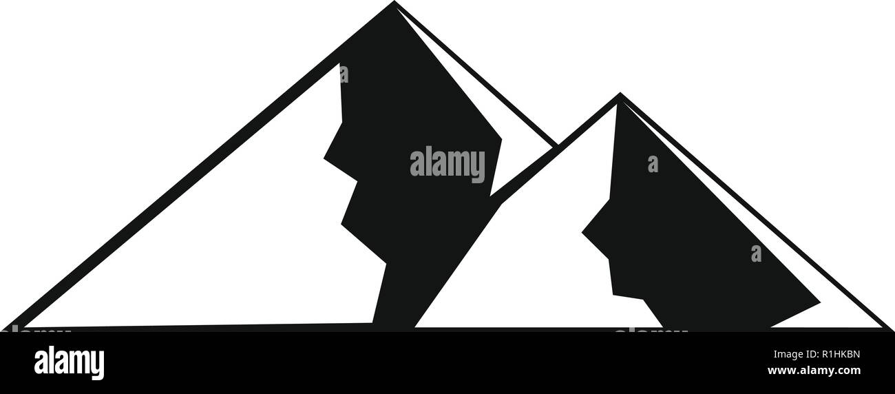 Mountain for extremal icon. Simple illustration of mountain for ...
