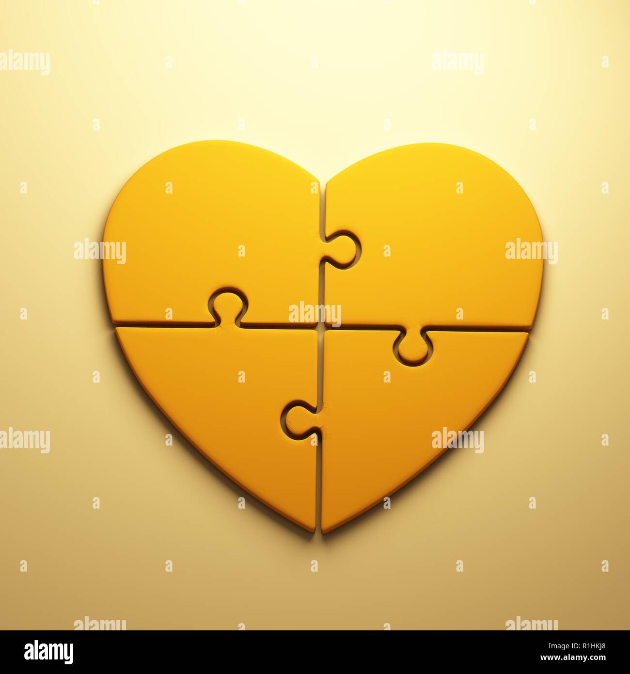 3D Heart puzzle shape render Stock Photo - Alamy