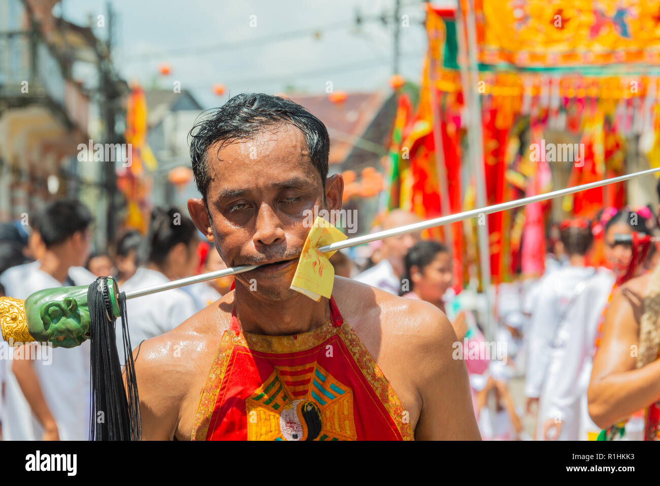 Man sword in mouth festival hi-res stock photography and images - Alamy