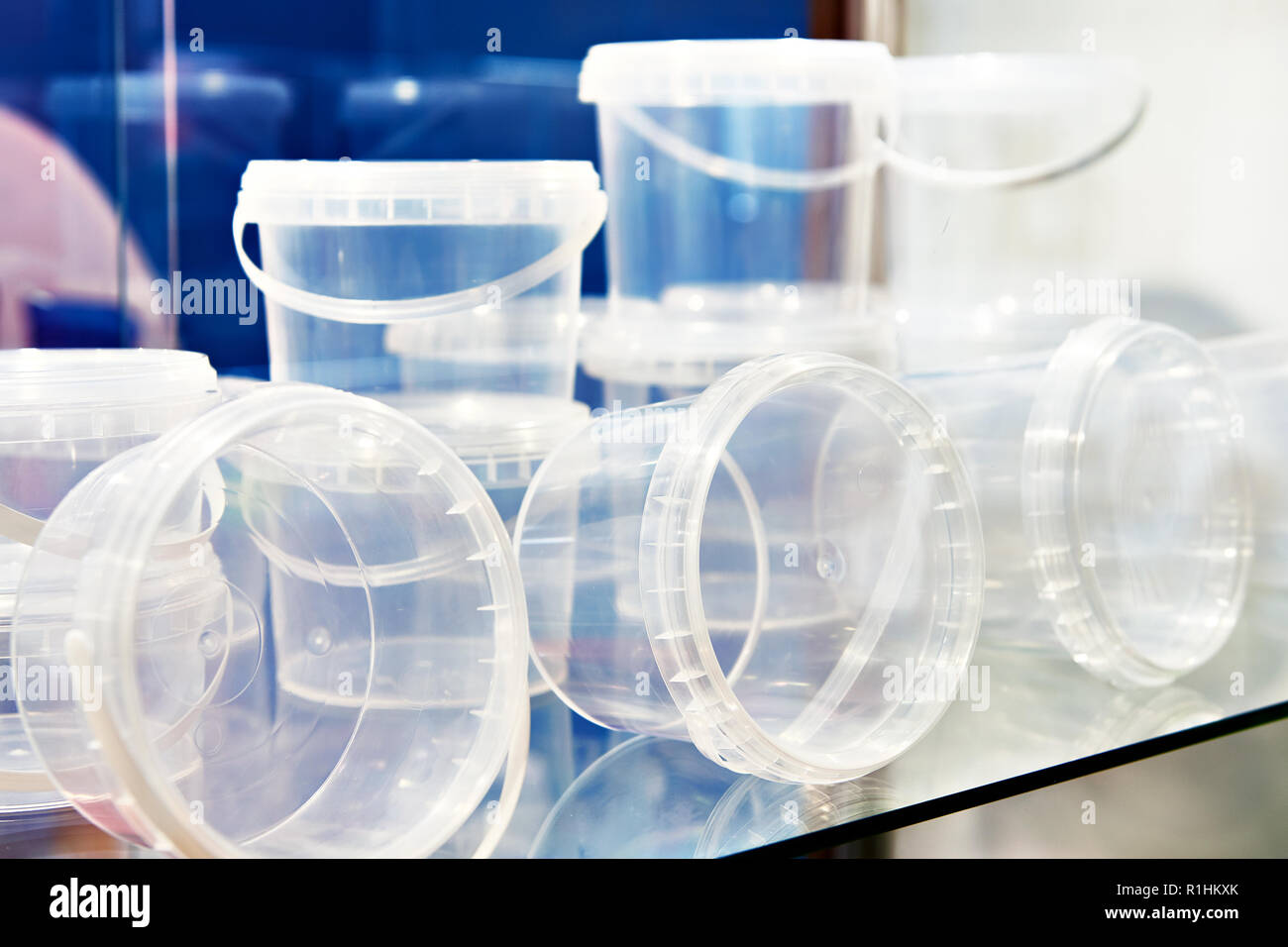 Plastic store containers for storing and transporting food Stock Photo ...