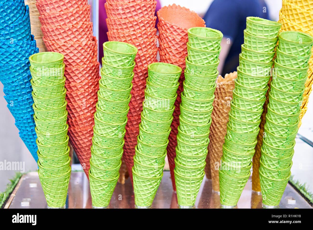 Pink green ice cream cones hi-res stock photography and images - Alamy