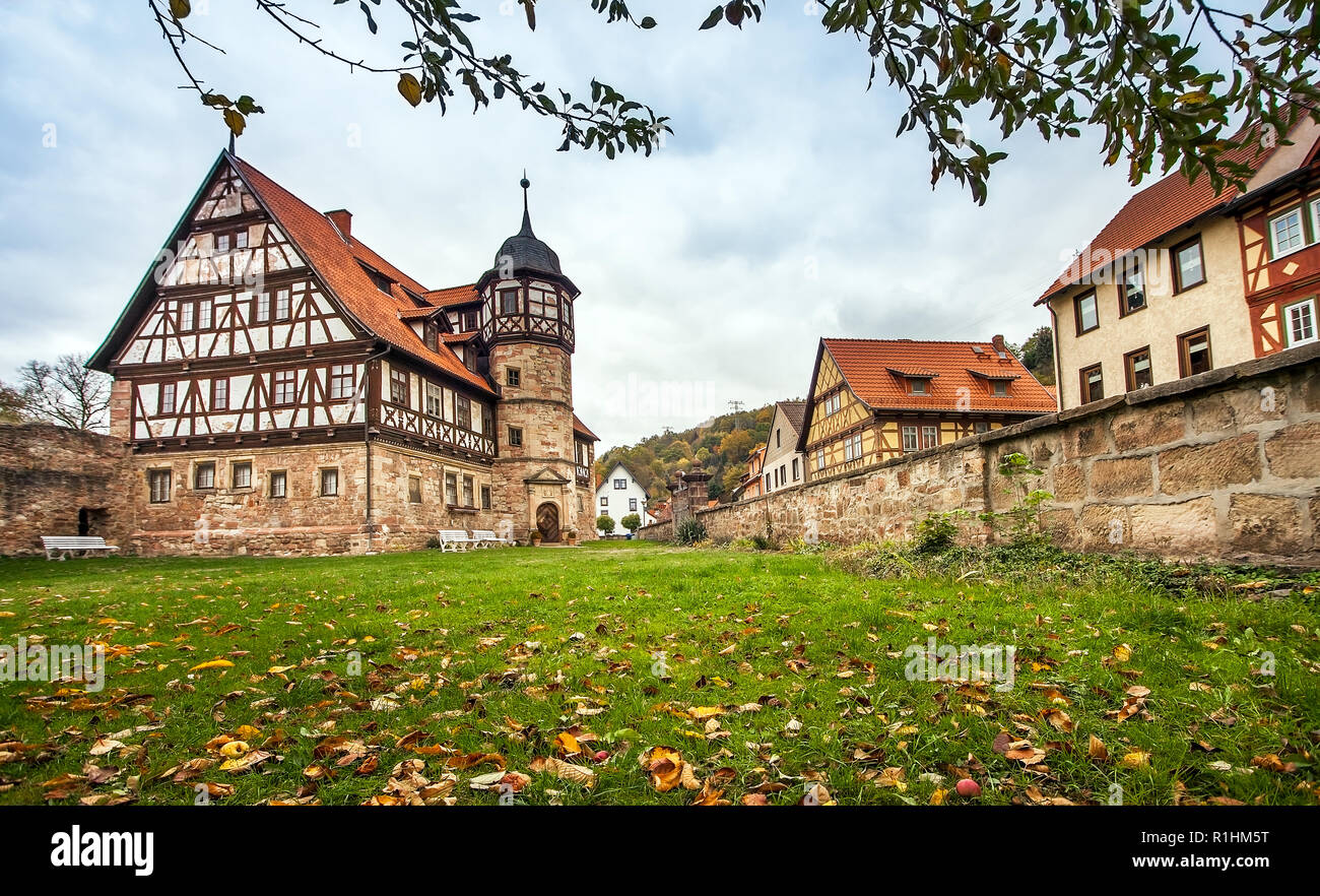 The downtown of Wasungen in Thuringia Germany on October 27, 2018 Stock ...