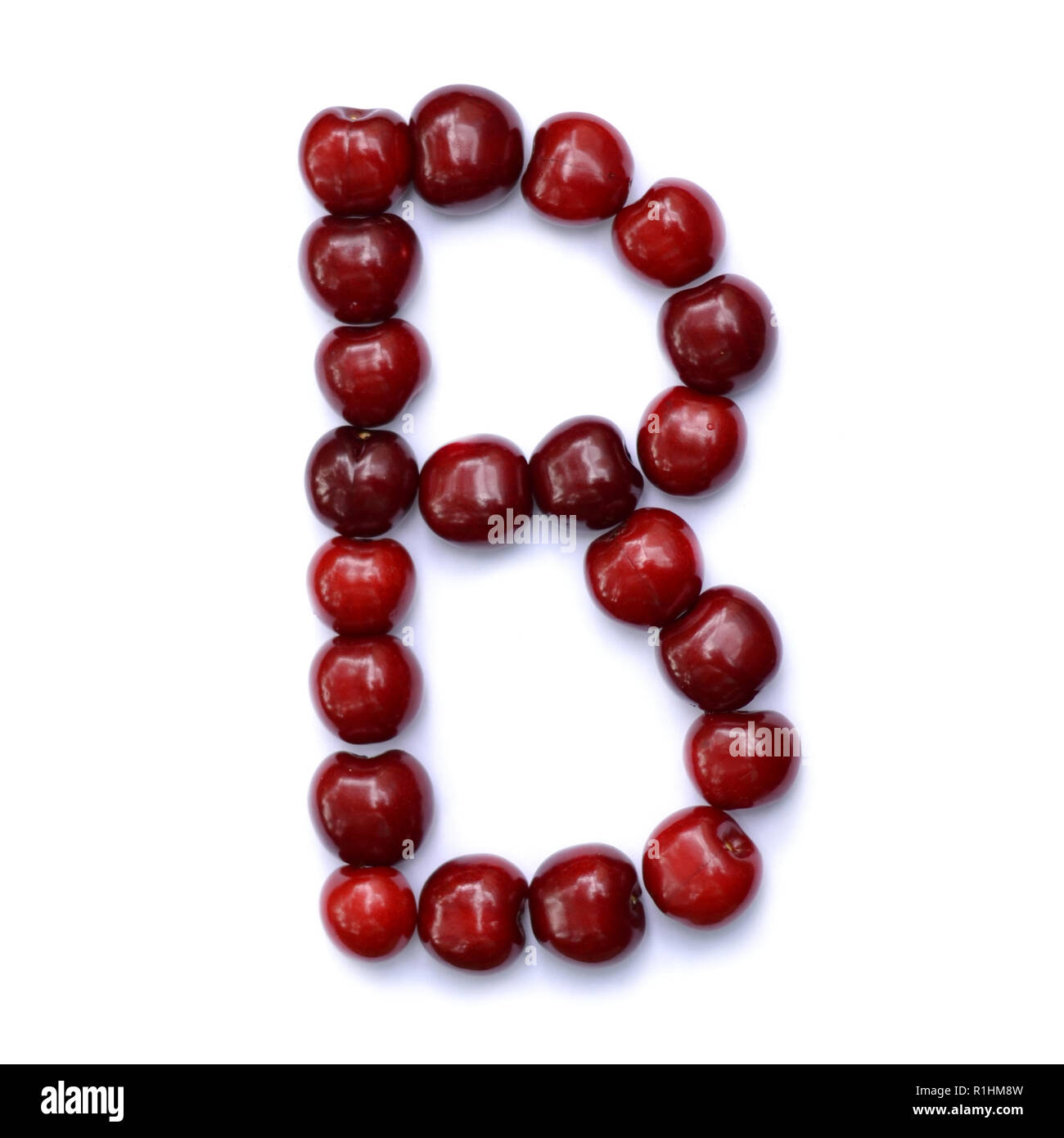Letter B made with cherries to form a letter of the alphabet. Berry ...