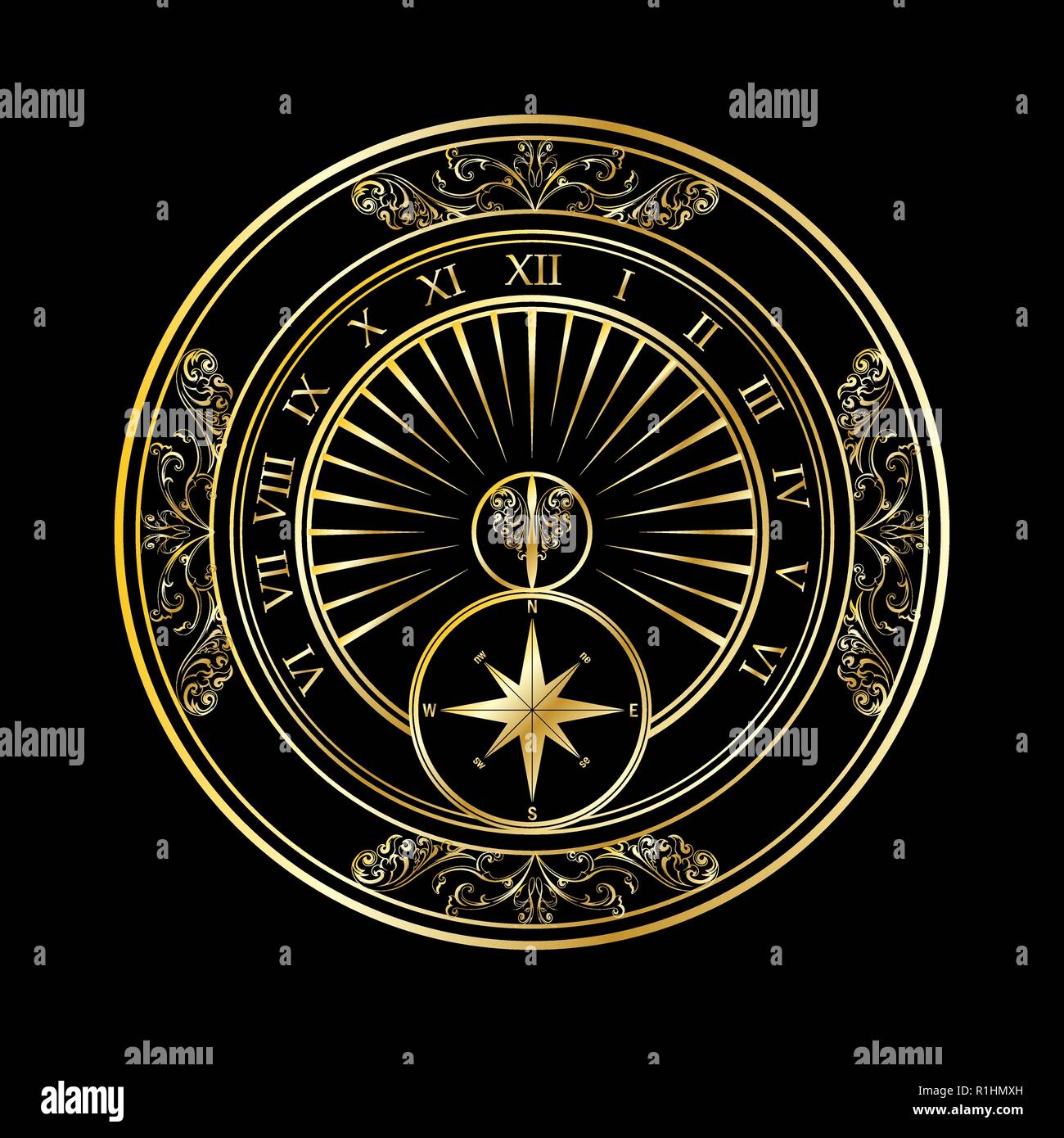 Ancient sundial clock sun hi-res stock photography and images - Alamy