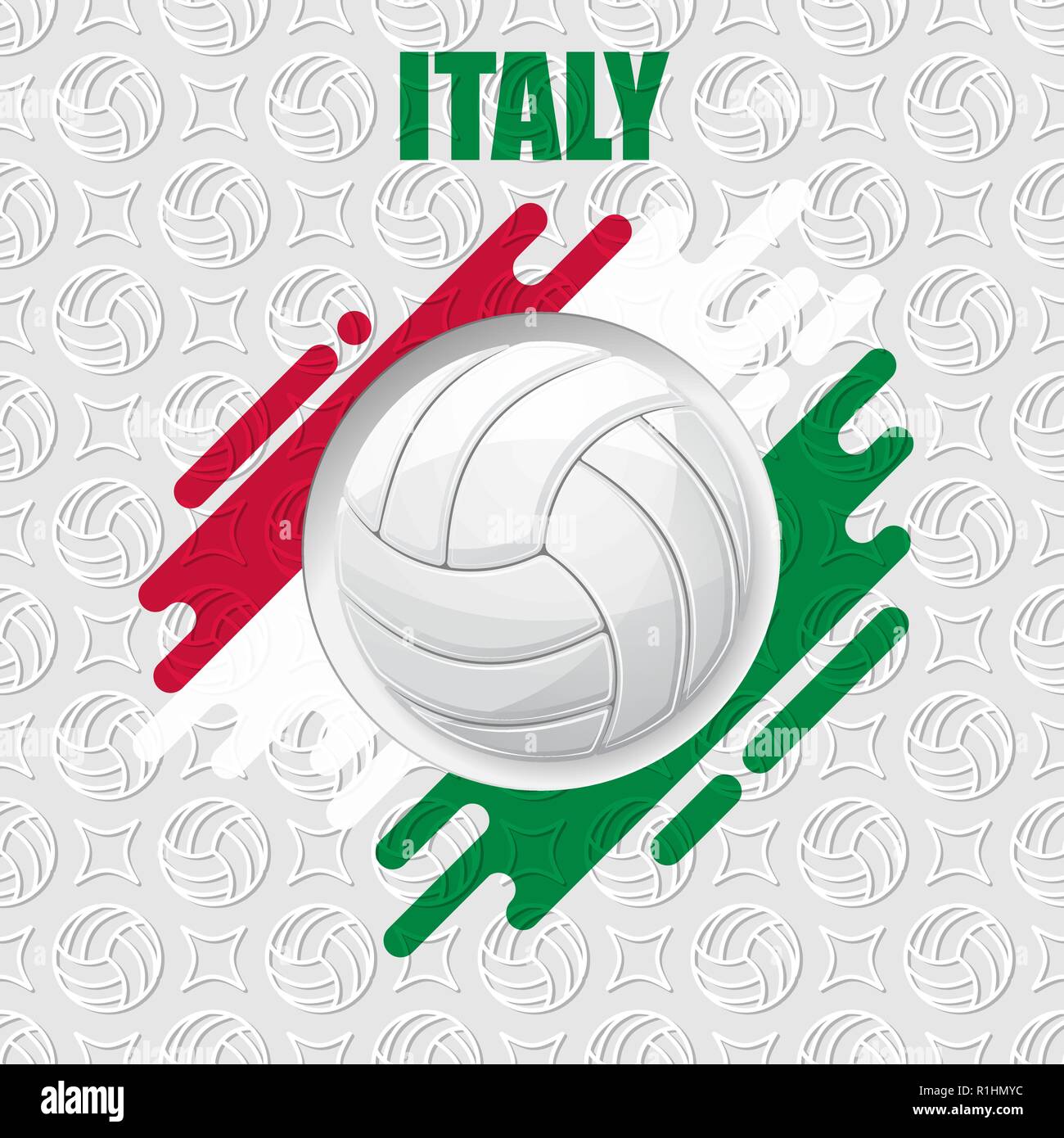 Color volleyball symbol with shadows isolated on white background with ...