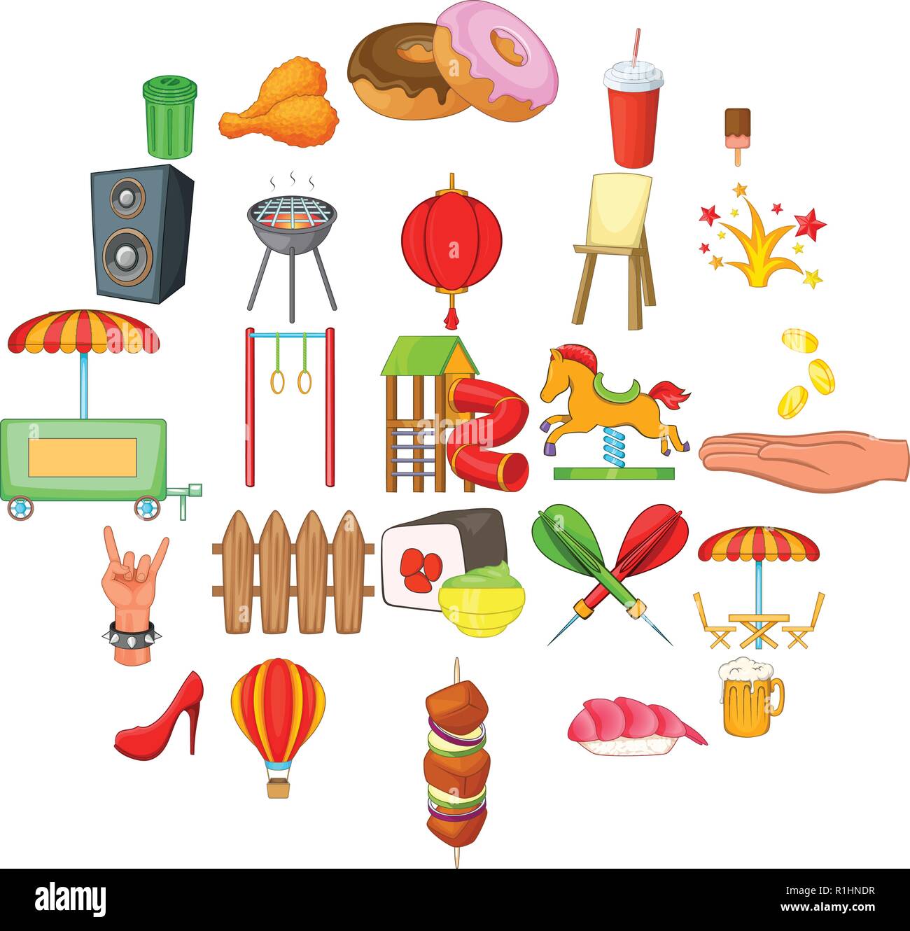 Great holiday icons set, cartoon style Stock Vector Image & Art - Alamy