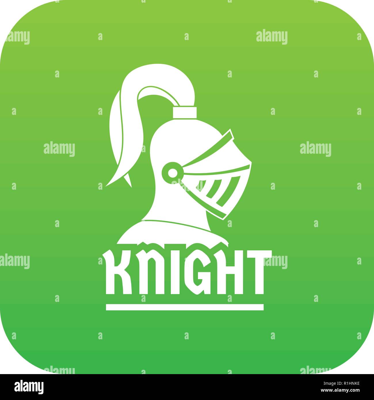 Knight helmet icon green vector Stock Vector Image & Art - Alamy