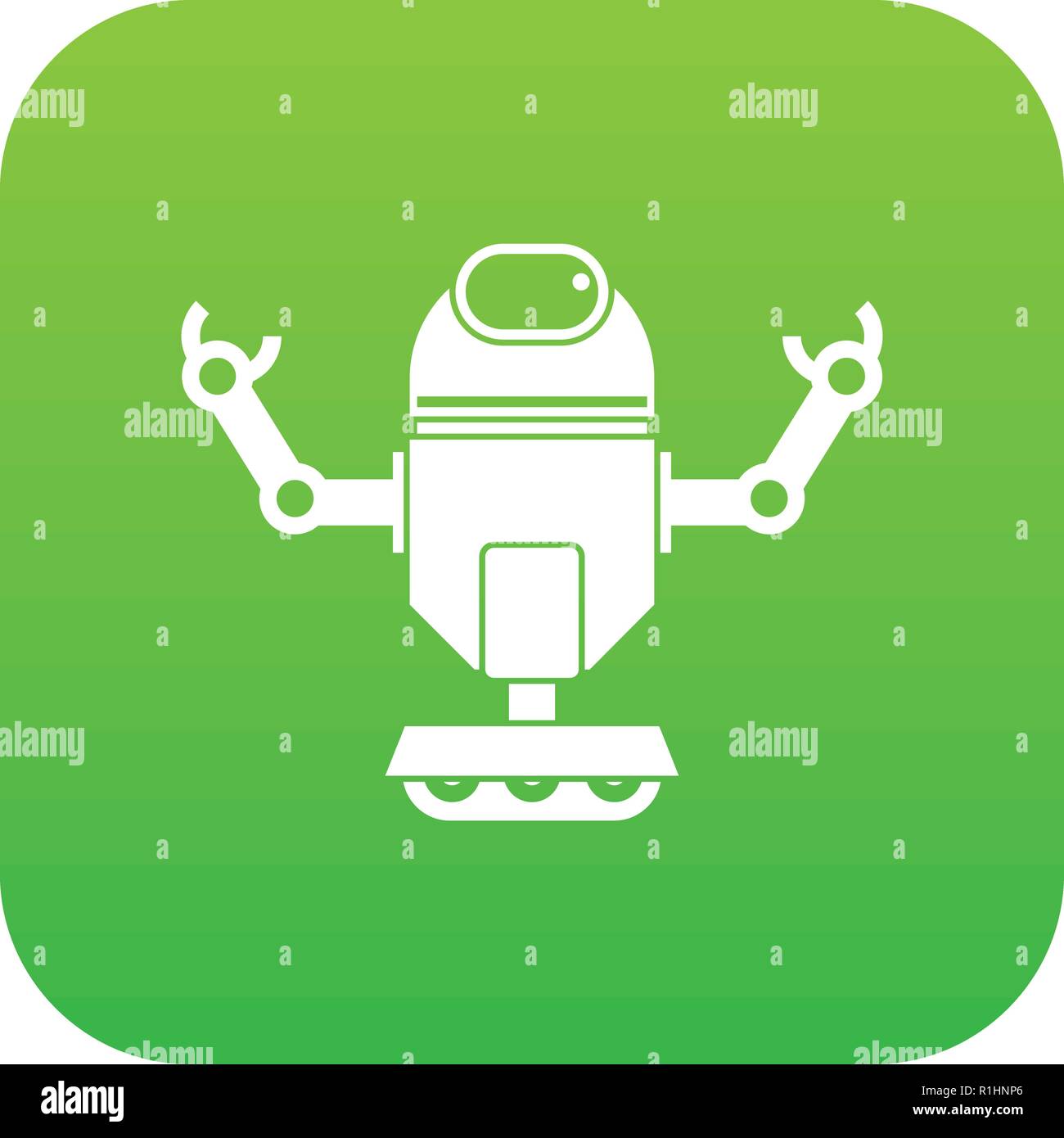 Robot on wheels icon digital green Stock Vector Image & Art - Alamy