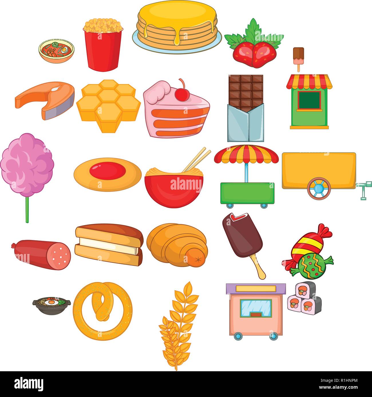 Street sweets icons set, cartoon style Stock Vector Image & Art - Alamy