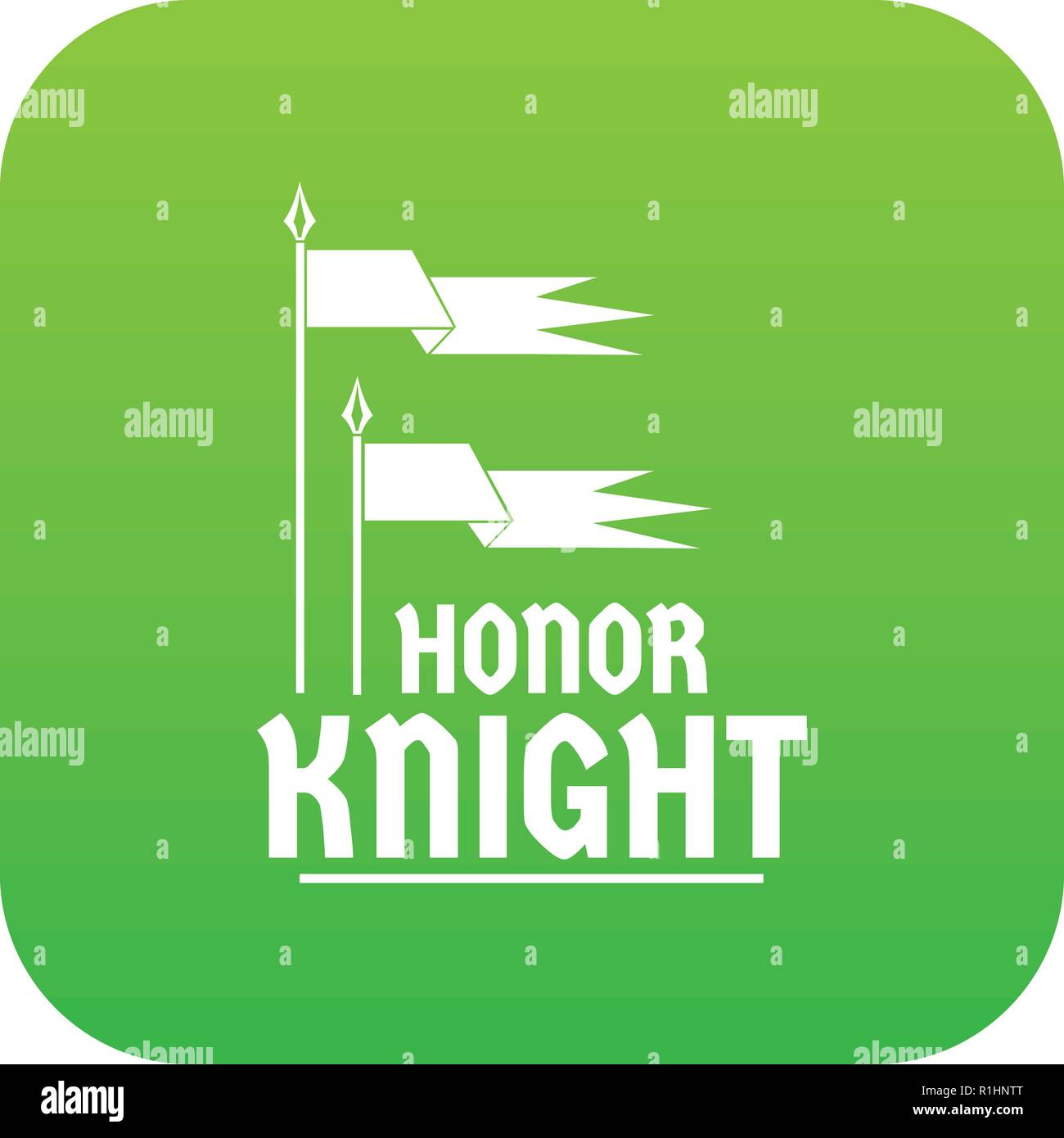Flag knight icon green vector Stock Vector Image & Art - Alamy
