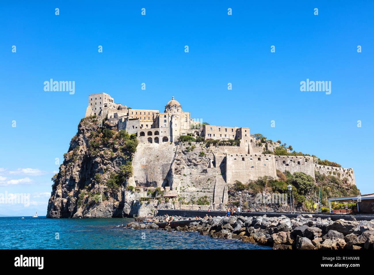 Castle The Aragonese, historical monument in Ischia, built by Hiero I ...