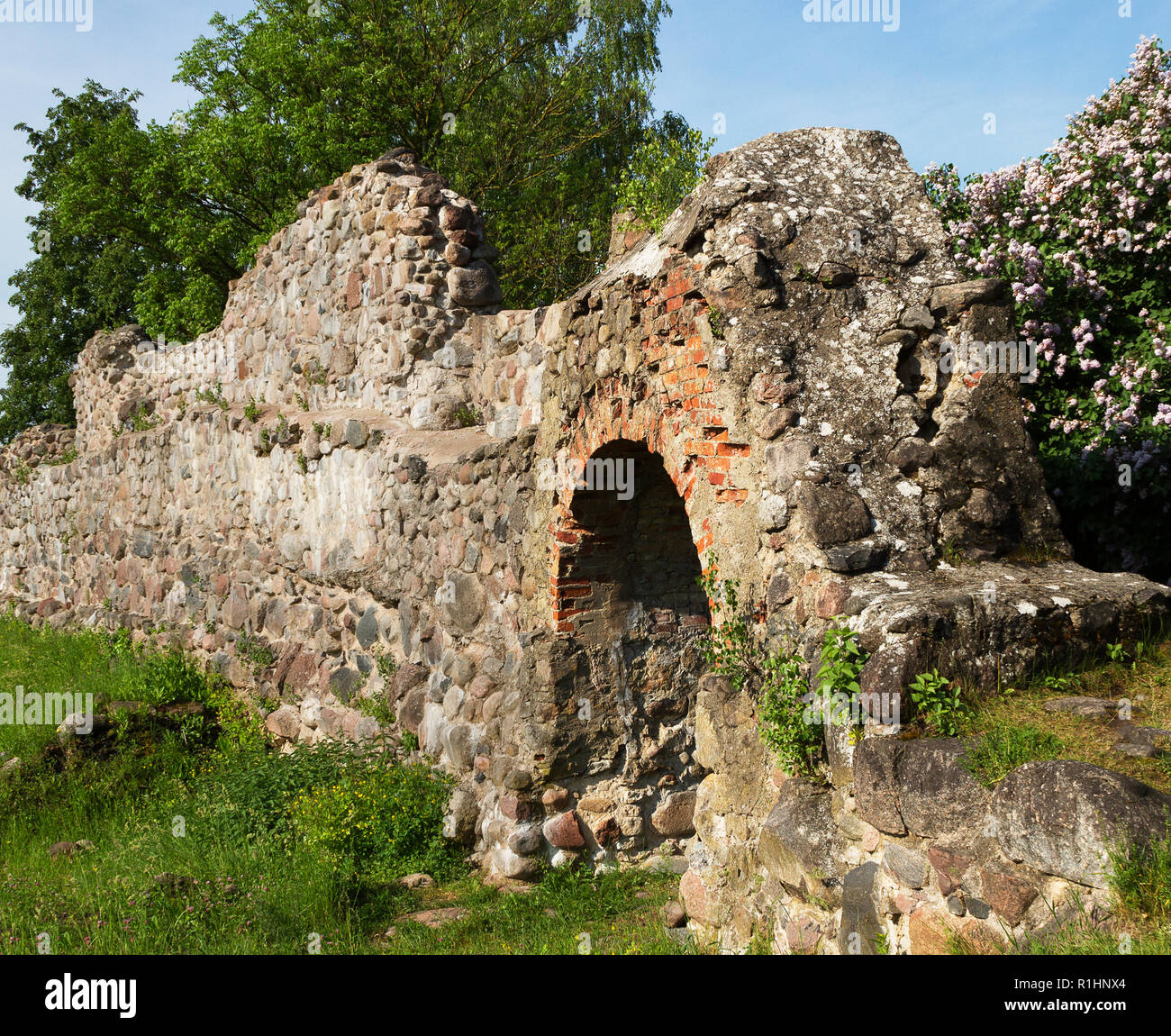 Landscape with ruins in Dobele, Latvia Stock Photo - Alamy