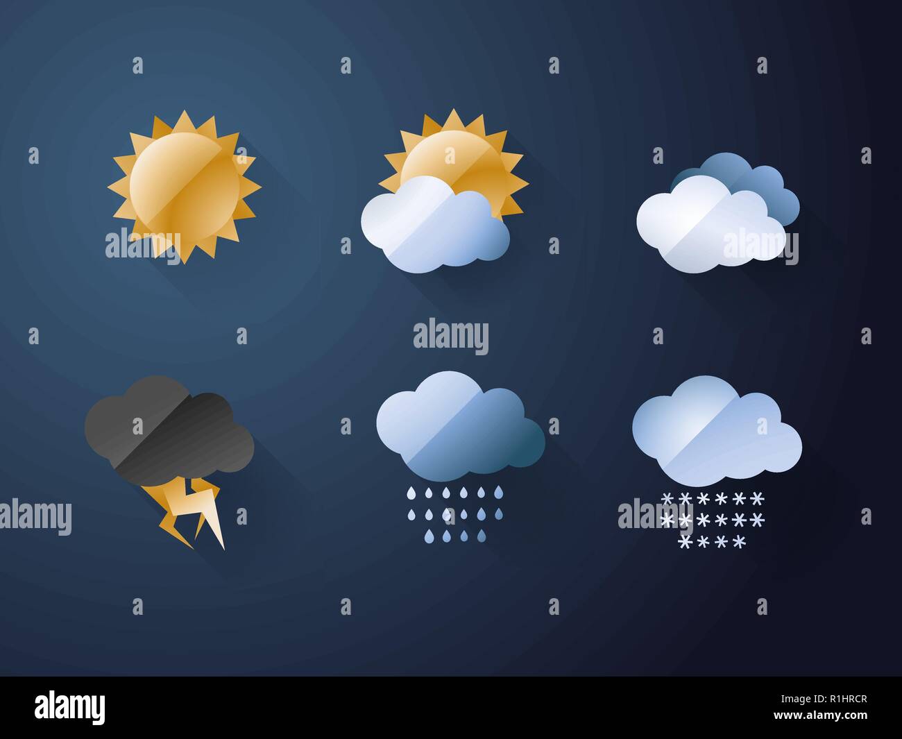 weather icons cool metal style Stock Vector Image & Art - Alamy