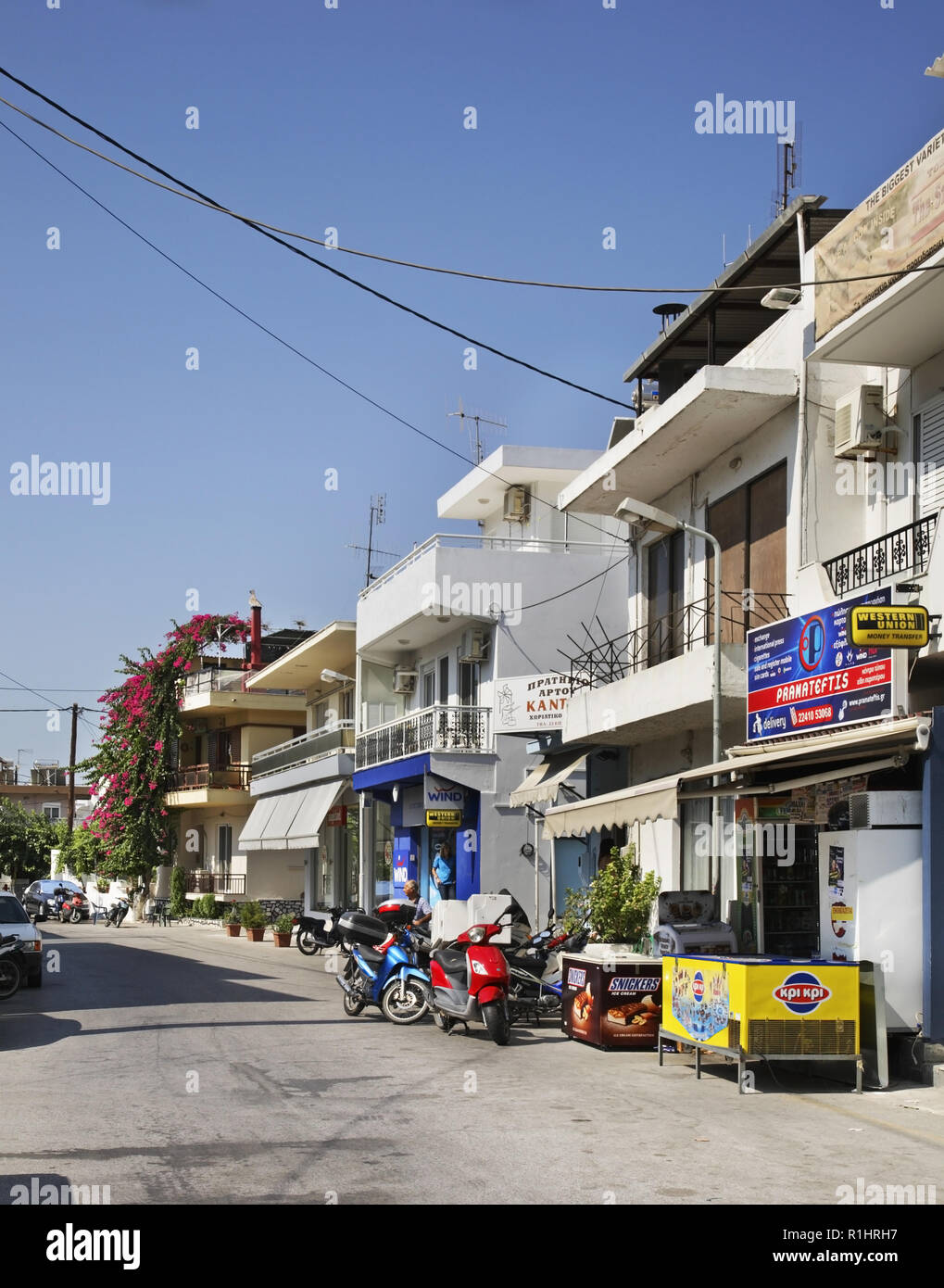 Street in Afandou. Rhodes. Greece Stock Photo - Alamy