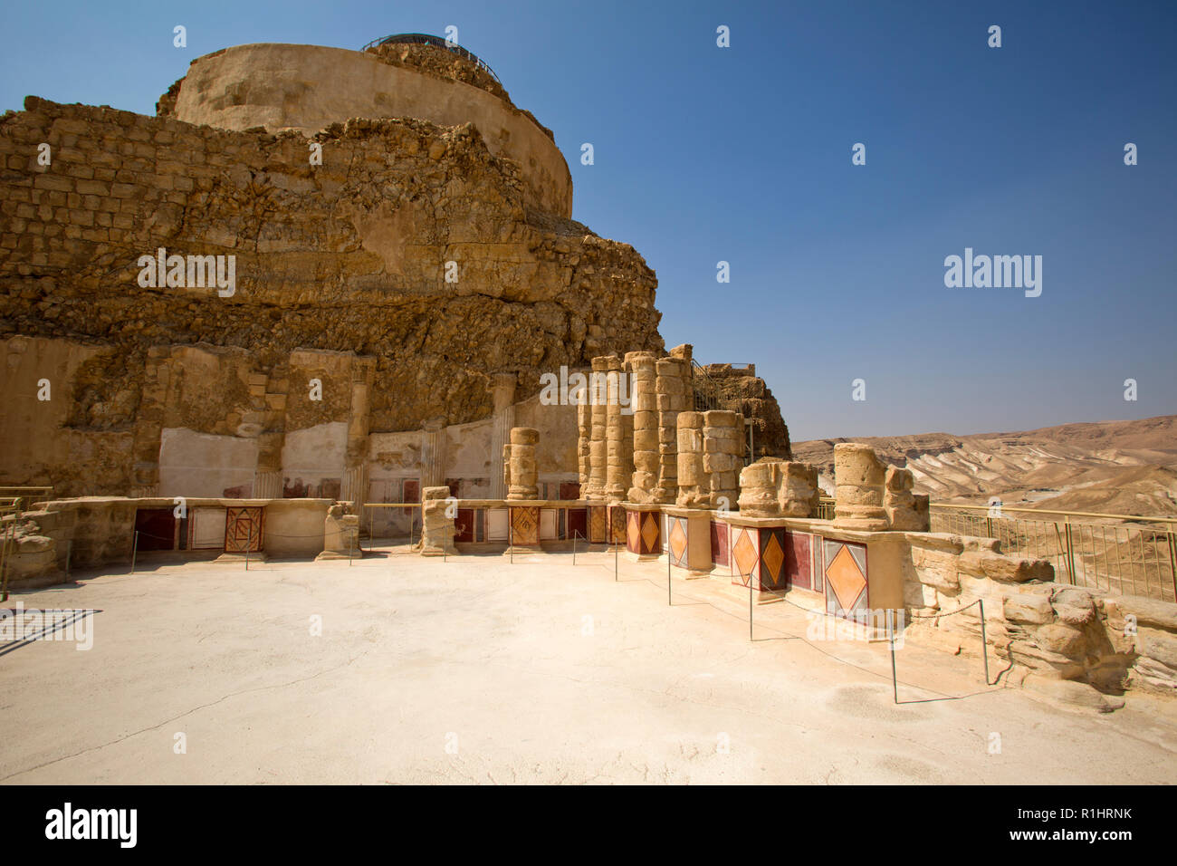 Masada the northern palace Stock Photo - Alamy