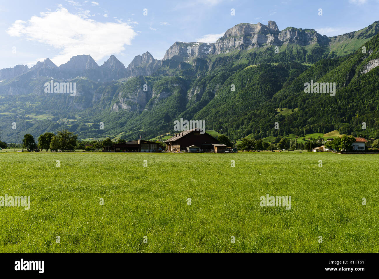 Typical farm in the swiss alps hi-res stock photography and images - Alamy