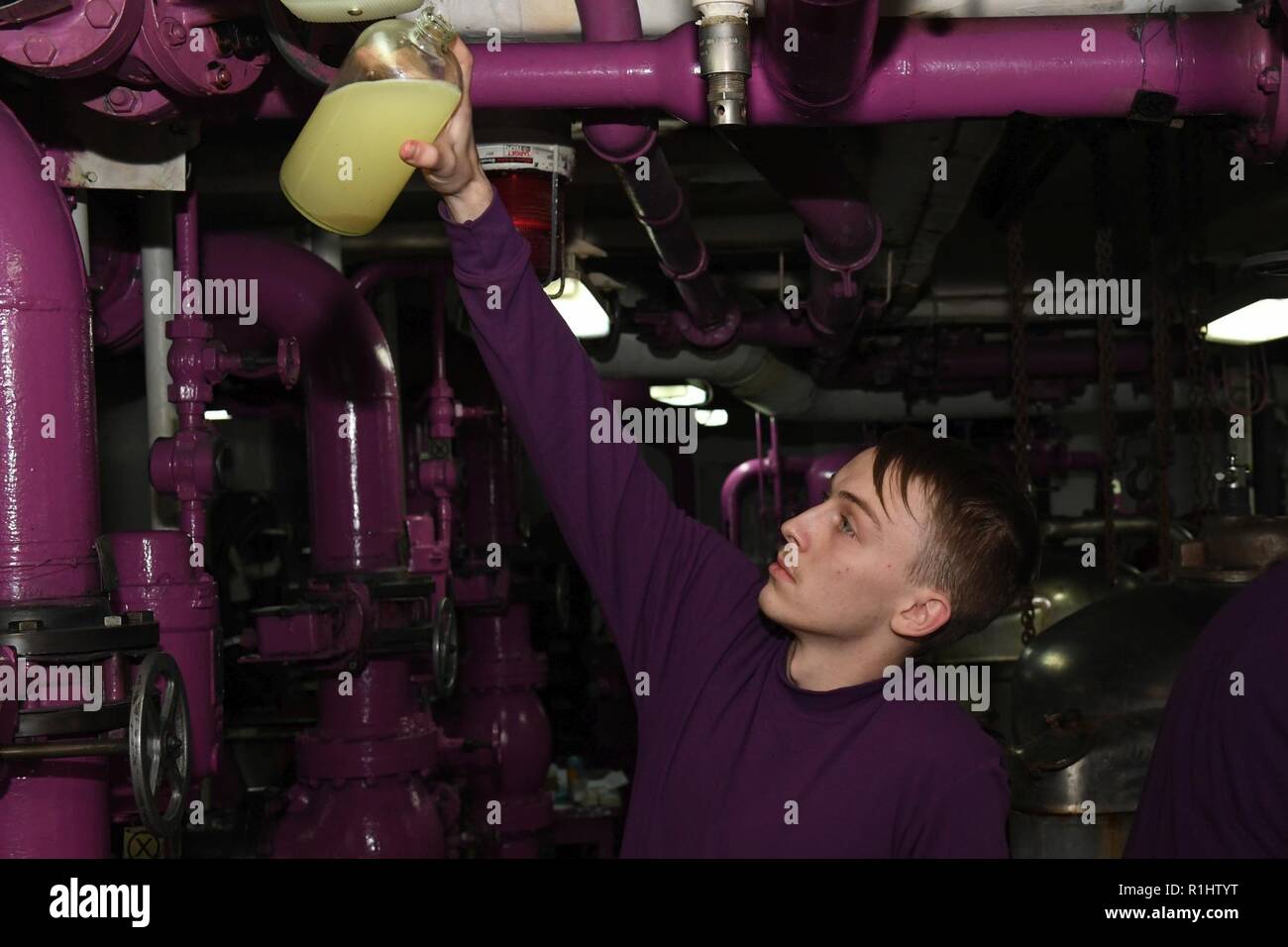 NORTH ATLANTIC (Sept. 20, 2018) Aviation Boatswain's Mate (Fuel) Airman ...