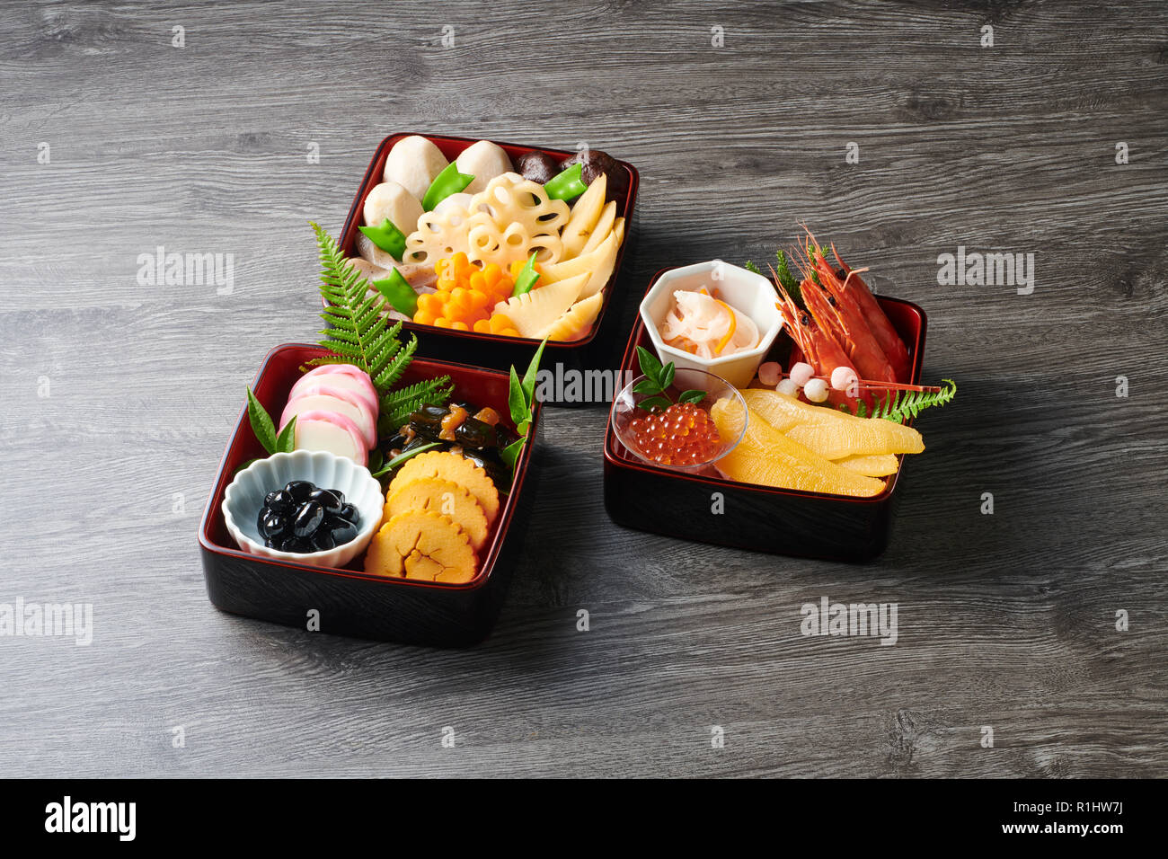 Japanese New Year traditional Osechi dishes Stock Photo - Alamy