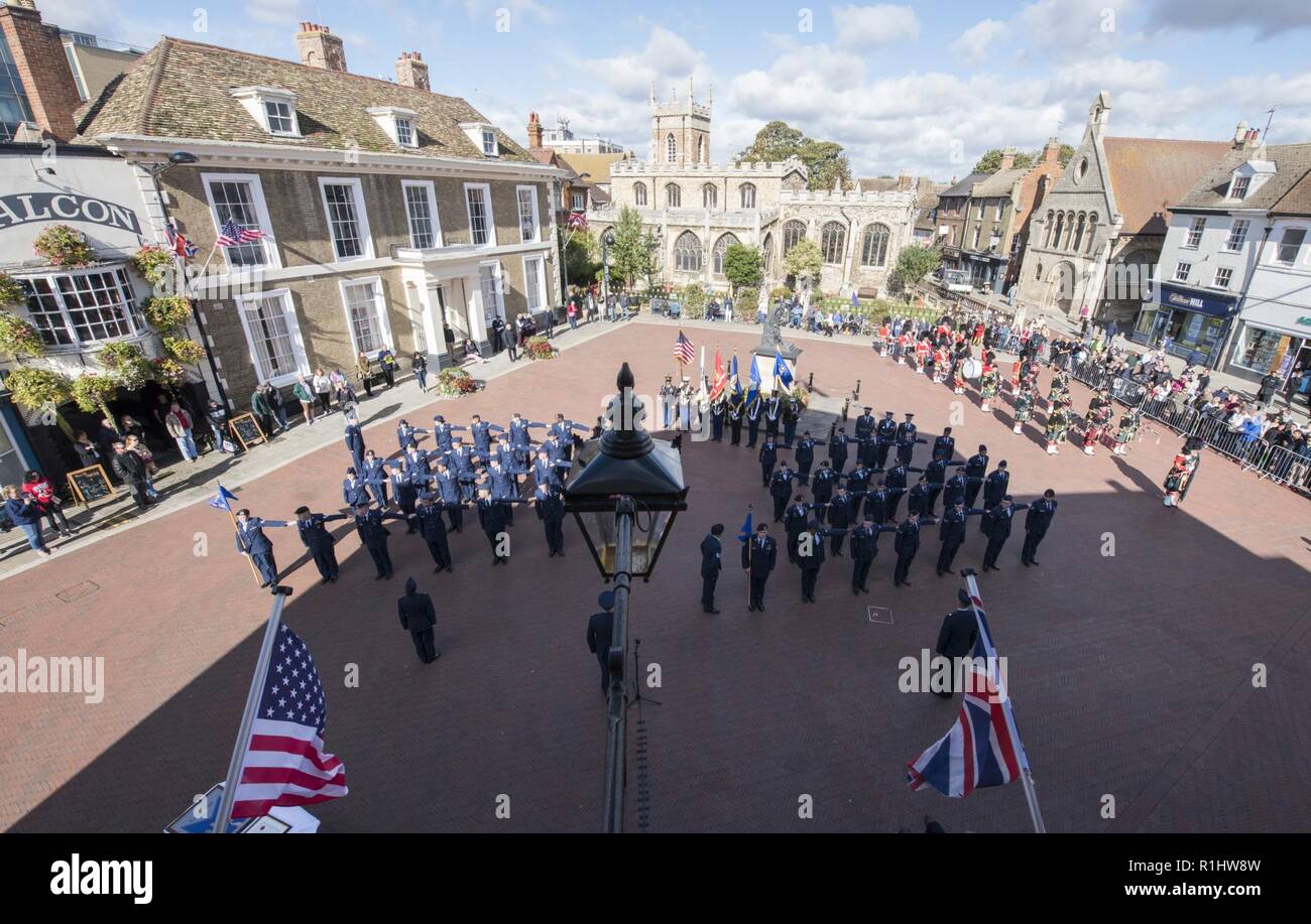 U.S. Air Force Airmen from the 501st Combat Support Wing adjust their ...