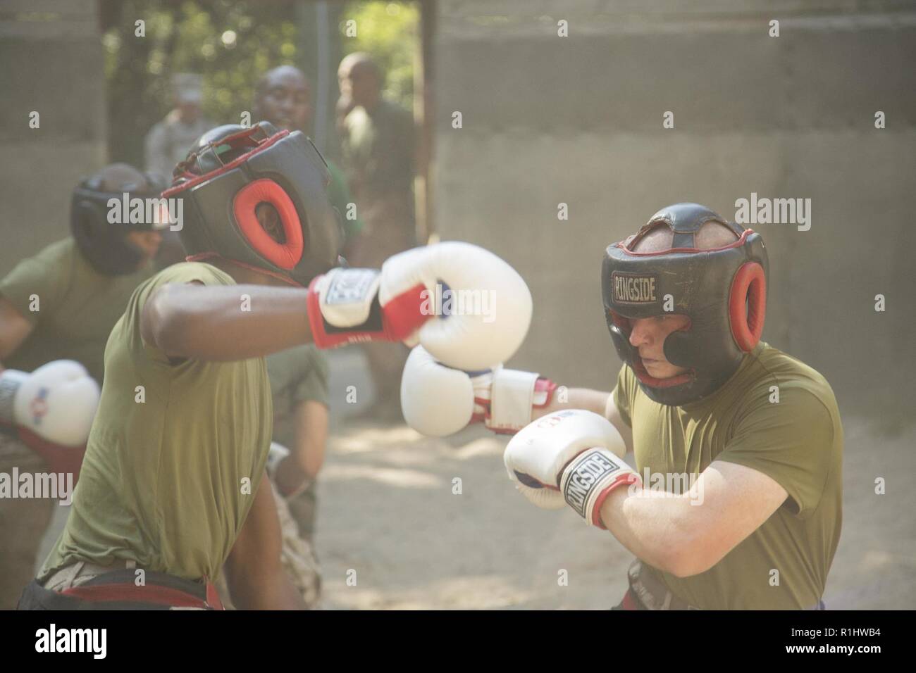 Recruits with Lima Company, 3rd Recruit Training Battalion, engage in ...