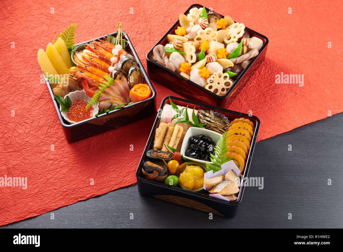 Japanese New Year traditional Osechi dishes Stock Photo - Alamy
