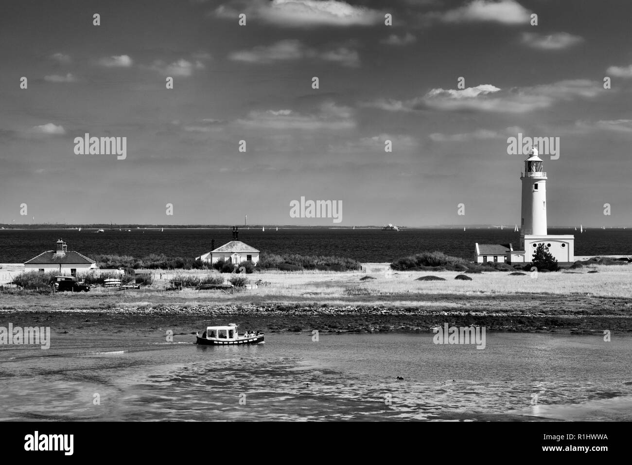 Hurst point lighthouse Black and White Stock Photos & Images - Alamy