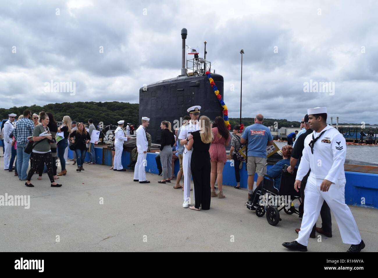 GROTON, Conn. (Sept. 21, 2018) - Sailors greet loved ones at Naval ...