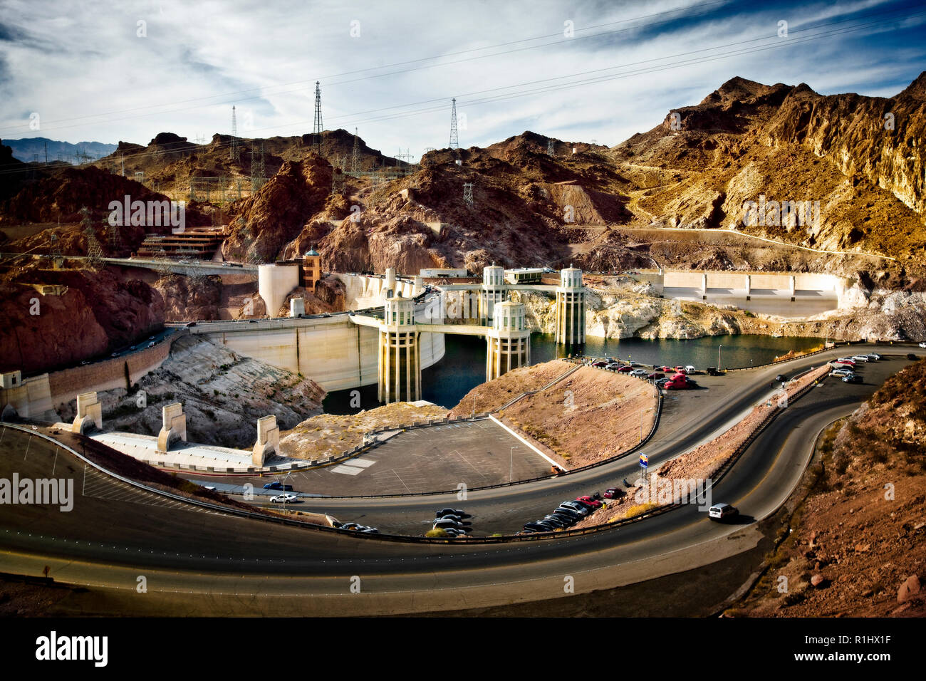 Large hydroelectric power plant in a remote rocky landscape Stock Photo ...