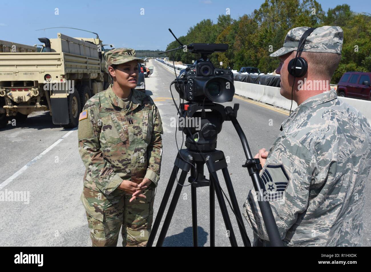 U.S. Army Capt. Jerusha Spain, commander of the 1051st Transportation ...